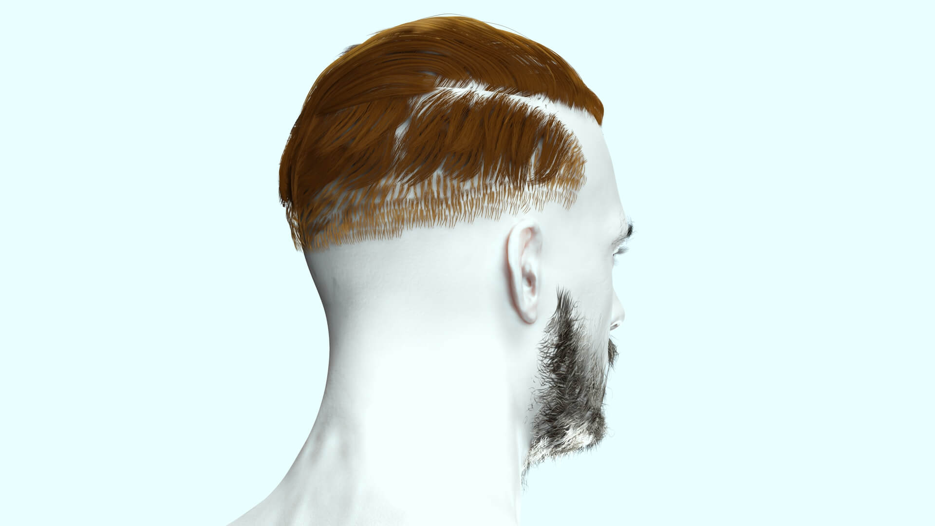 Side Part Male Hair Cut - 3D Model by khaloui