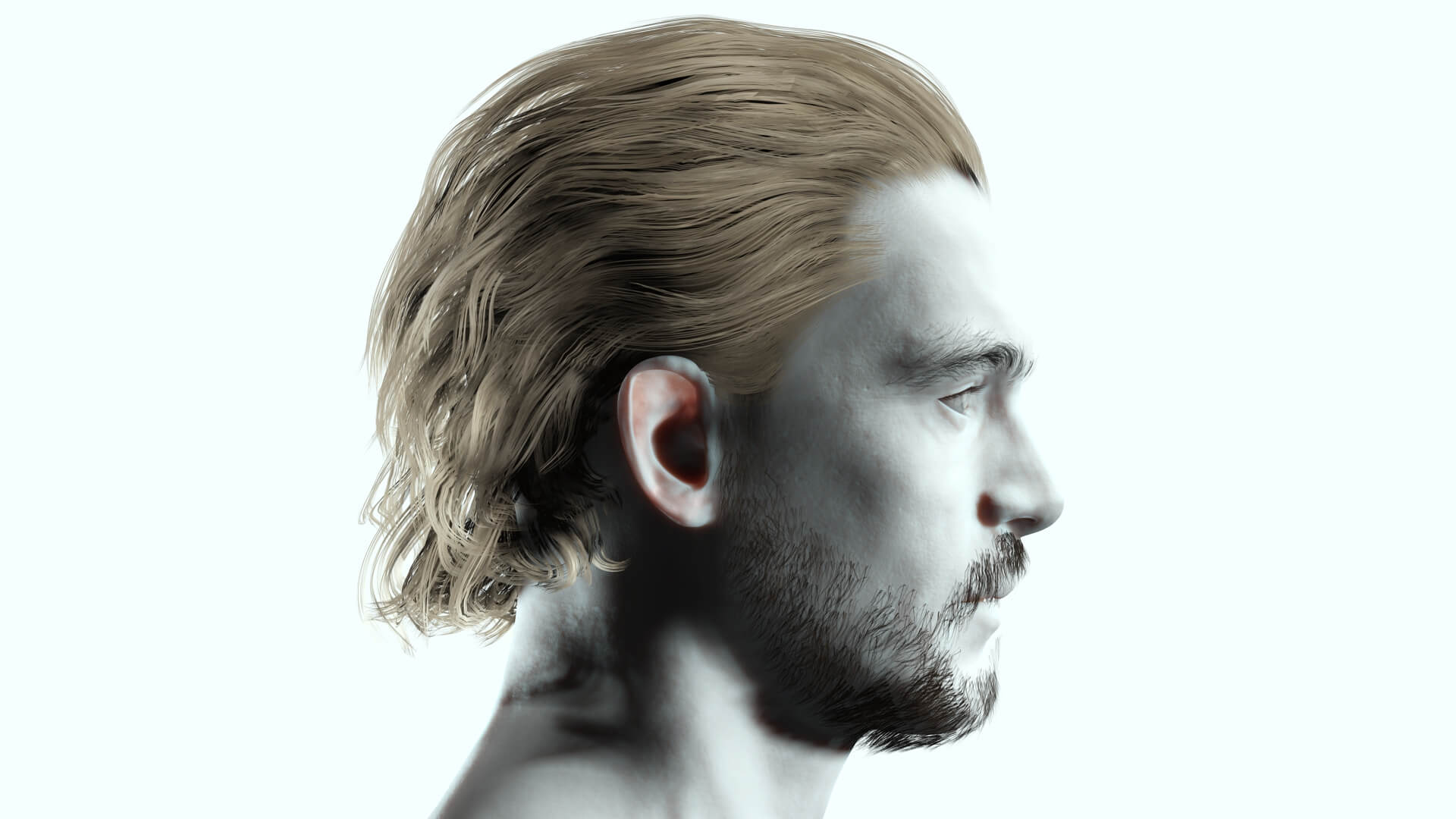 Slicked-Back Man Hair 3D Model by khaloui