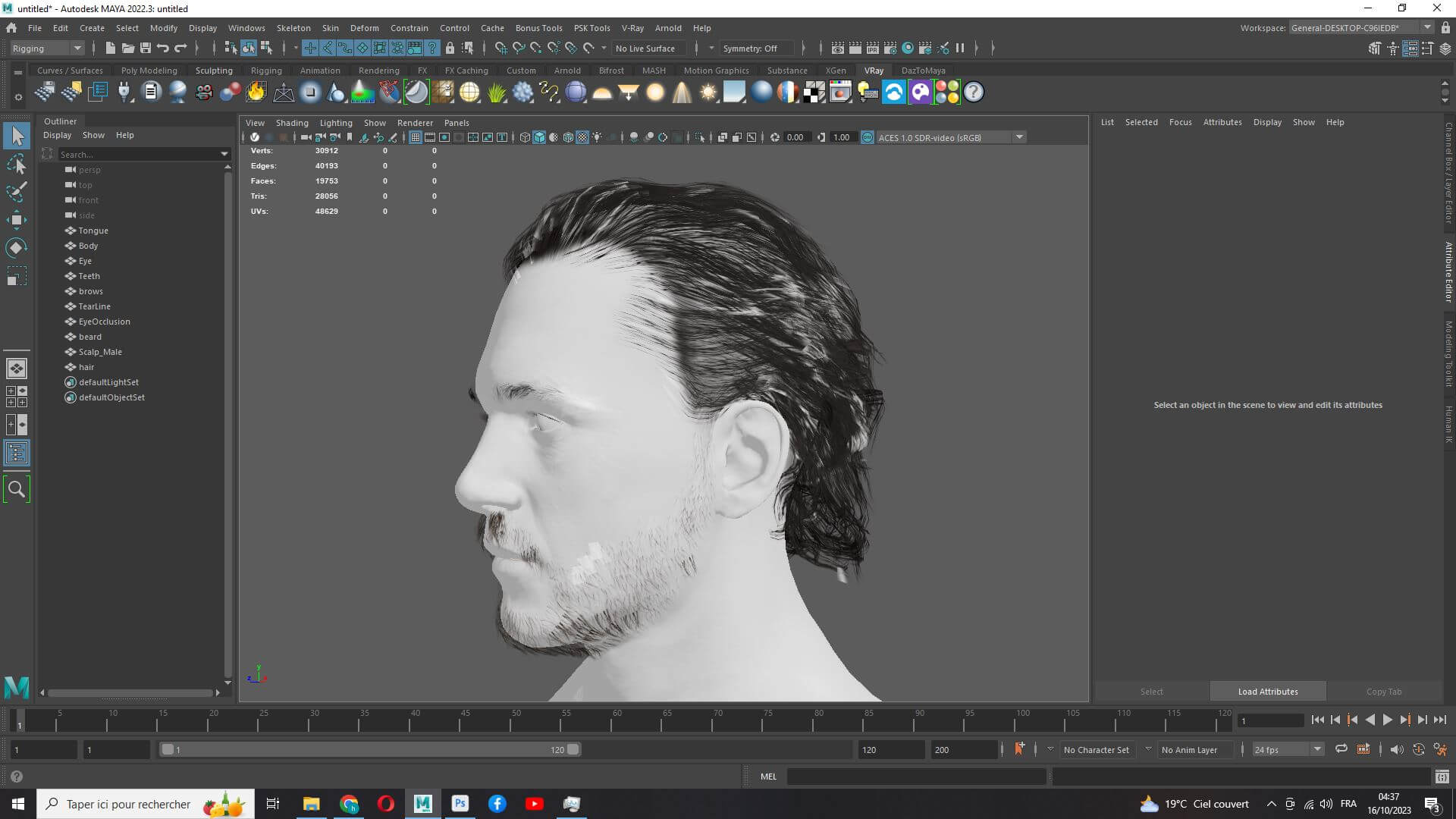 Slicked-Back Man Hair 3D Model by khaloui