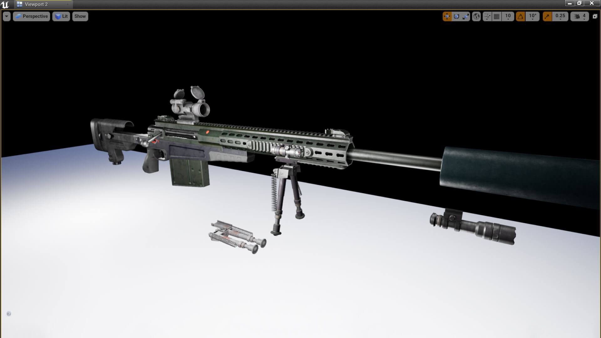 Sniper Rifle AX50 Modulare Weapon - 3D Model by khaloui