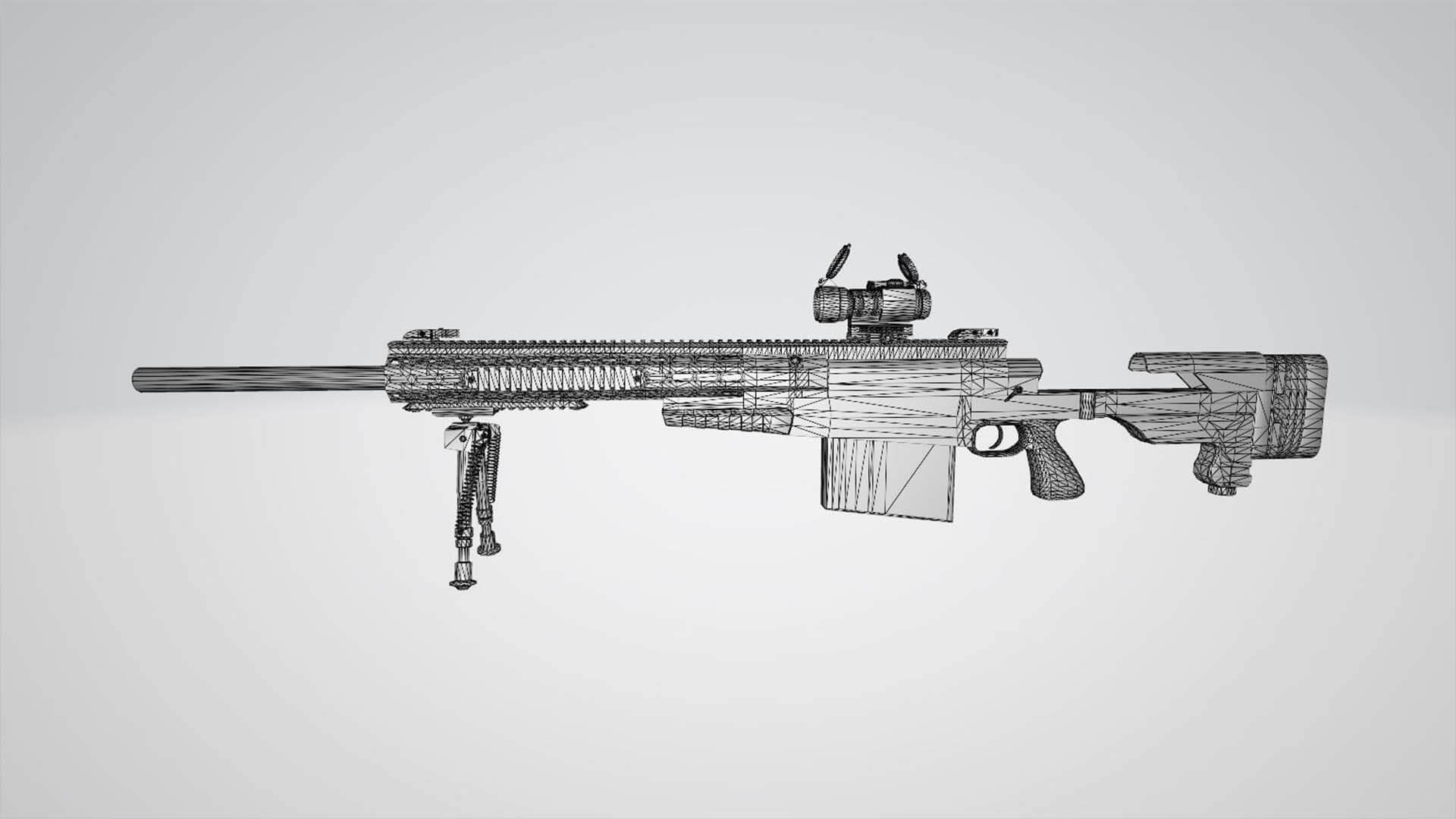 Sniper Rifle AX50 Modulare Weapon - 3D Model by khaloui