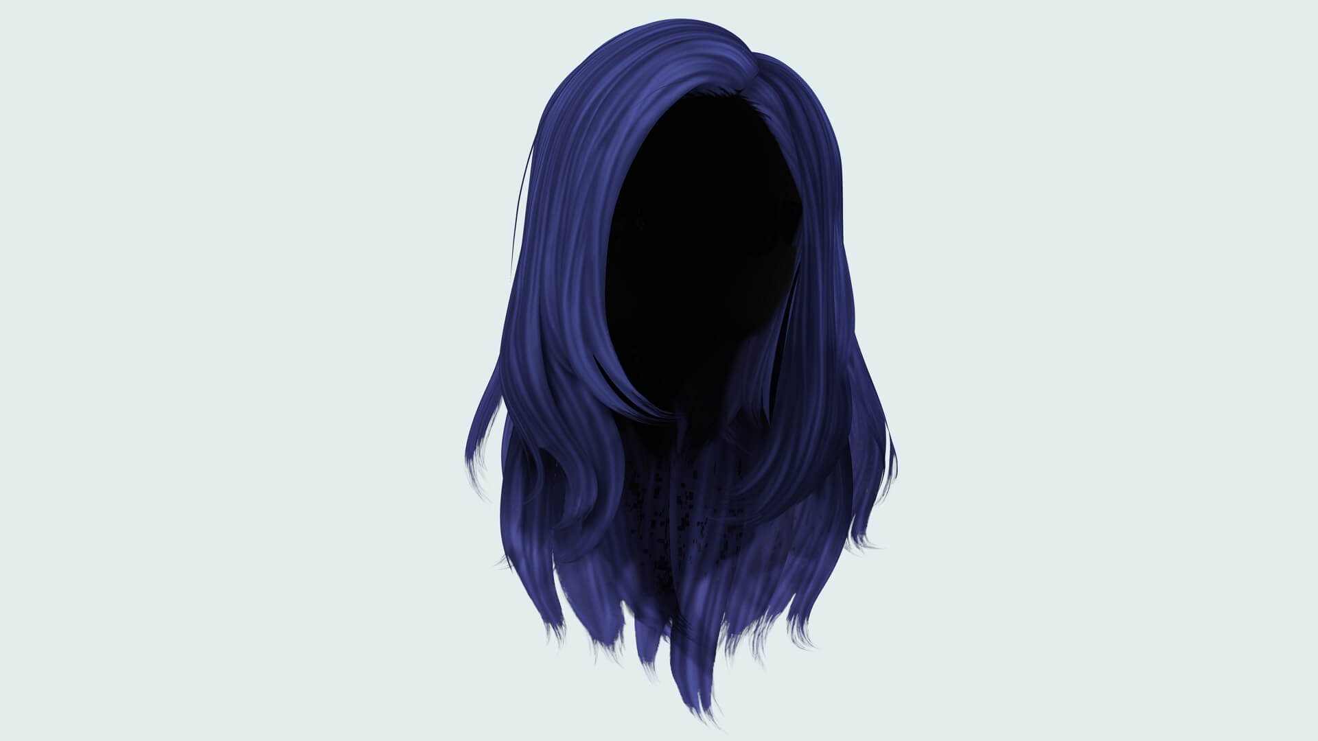 Straight Medium Female Hair - 3D Model by khaloui