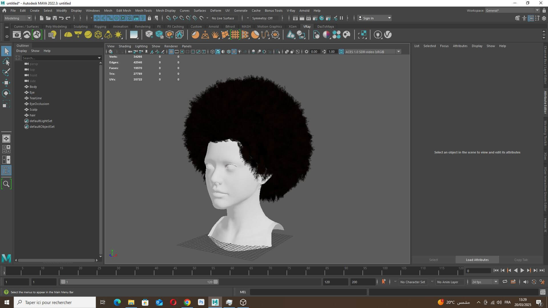 Stylish Voluminous Afro-Realistic Hair Model by khaloui