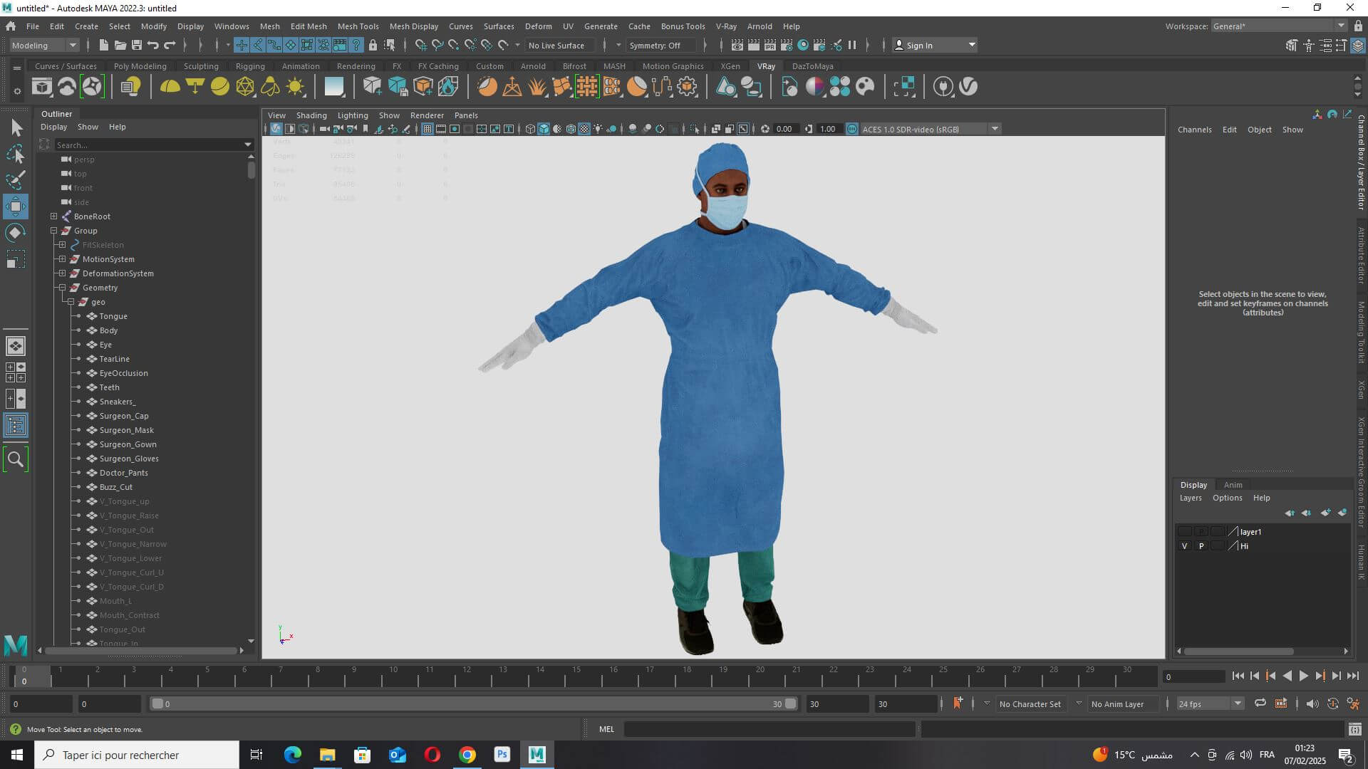 Surgeon in PPE 3D Model Rigged Game Ready by khaloui