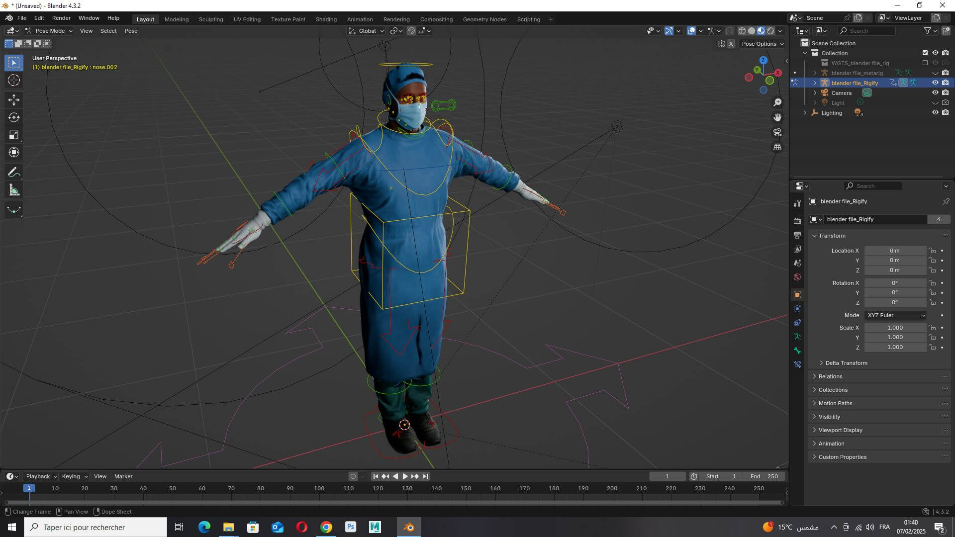 Surgeon in PPE 3D Model Rigged Game Ready by khaloui