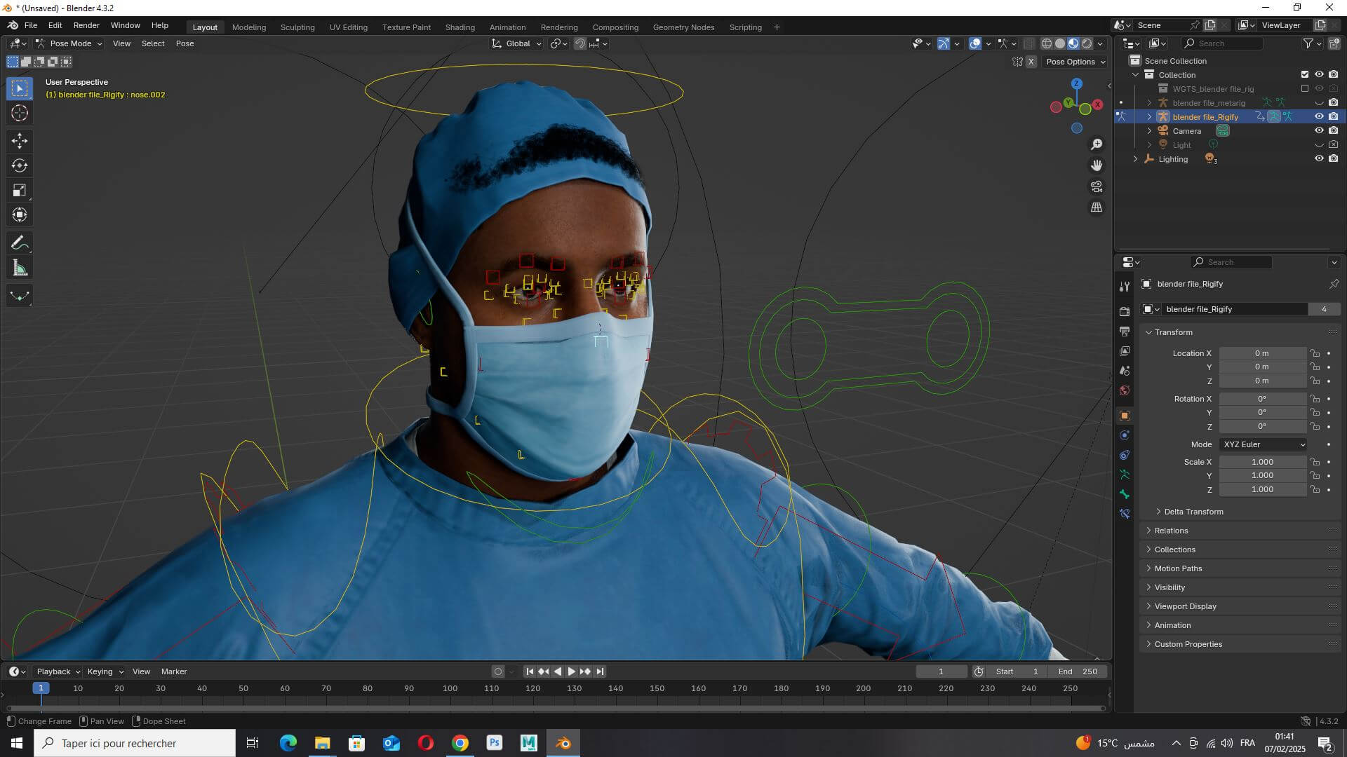Surgeon in PPE 3D Model Rigged Game Ready by khaloui