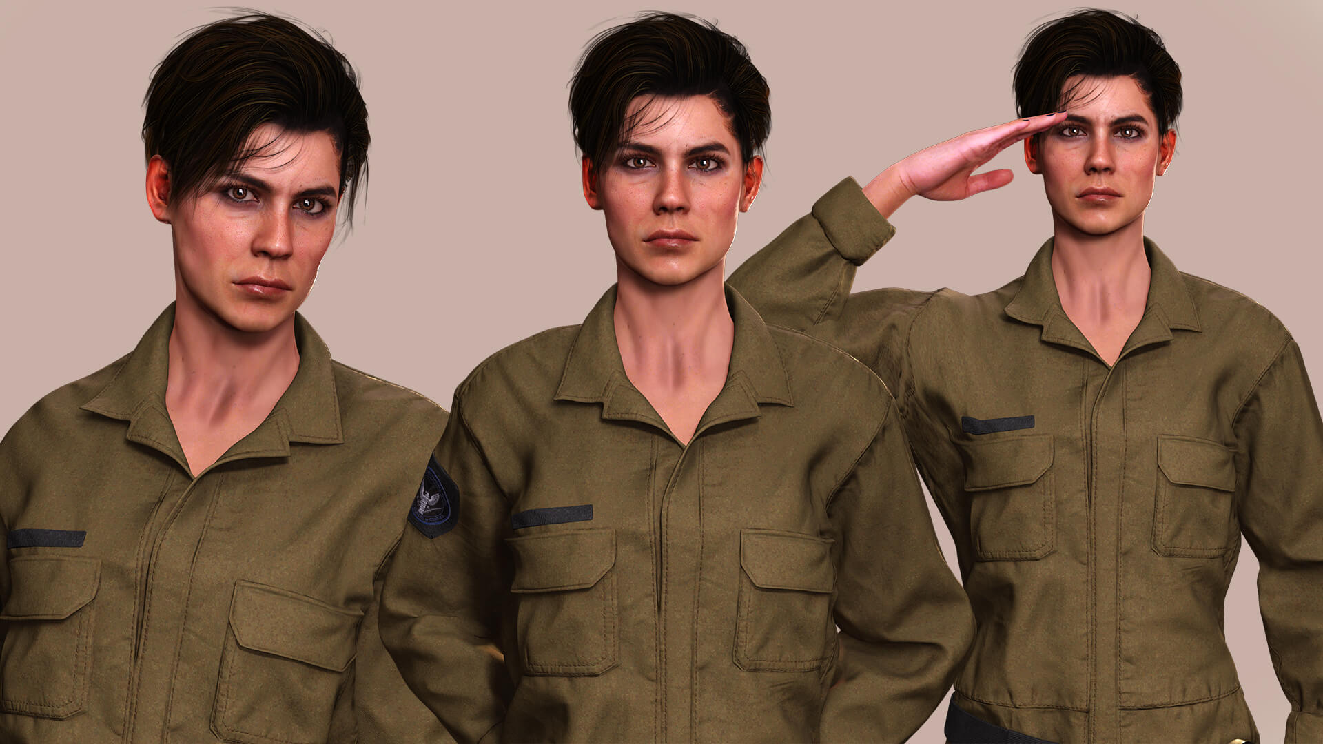 Tactical Worker 3D Character PBR Textured Ready by khaloui