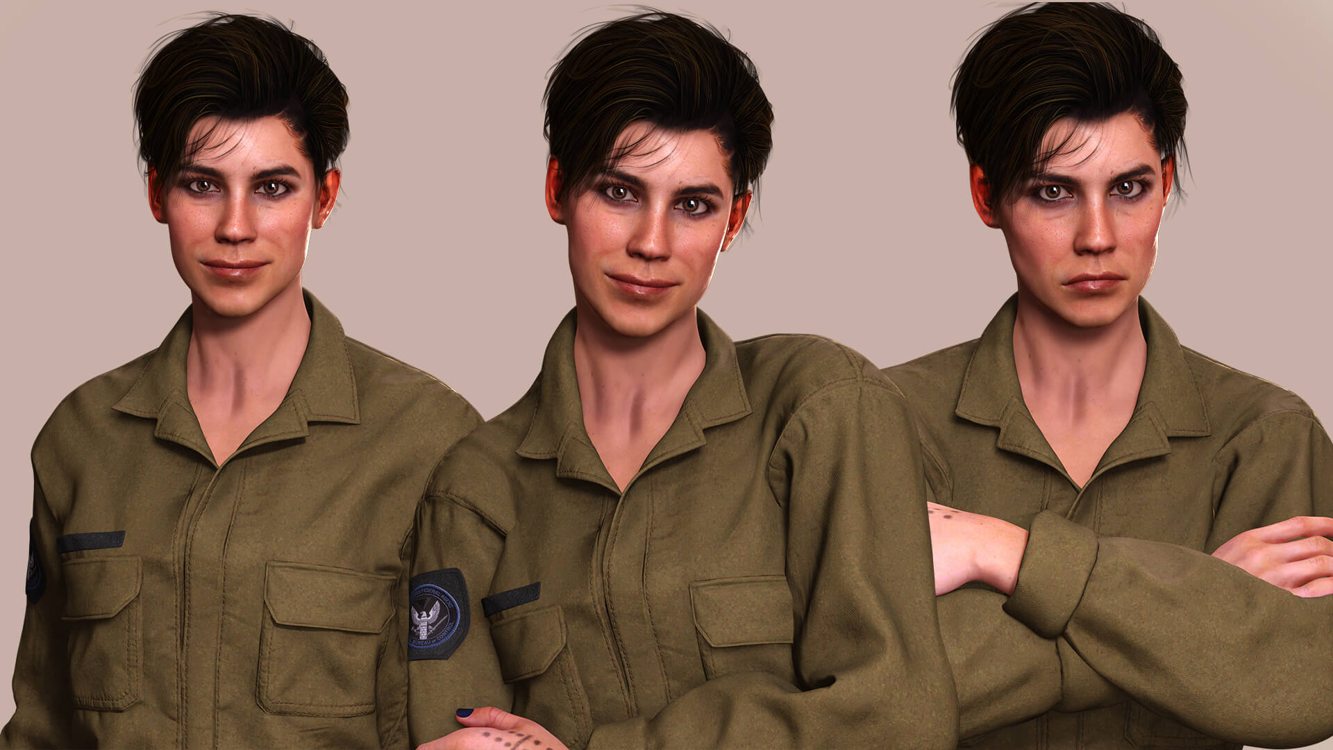 Tactical Worker 3D Character PBR Textured Ready by khaloui