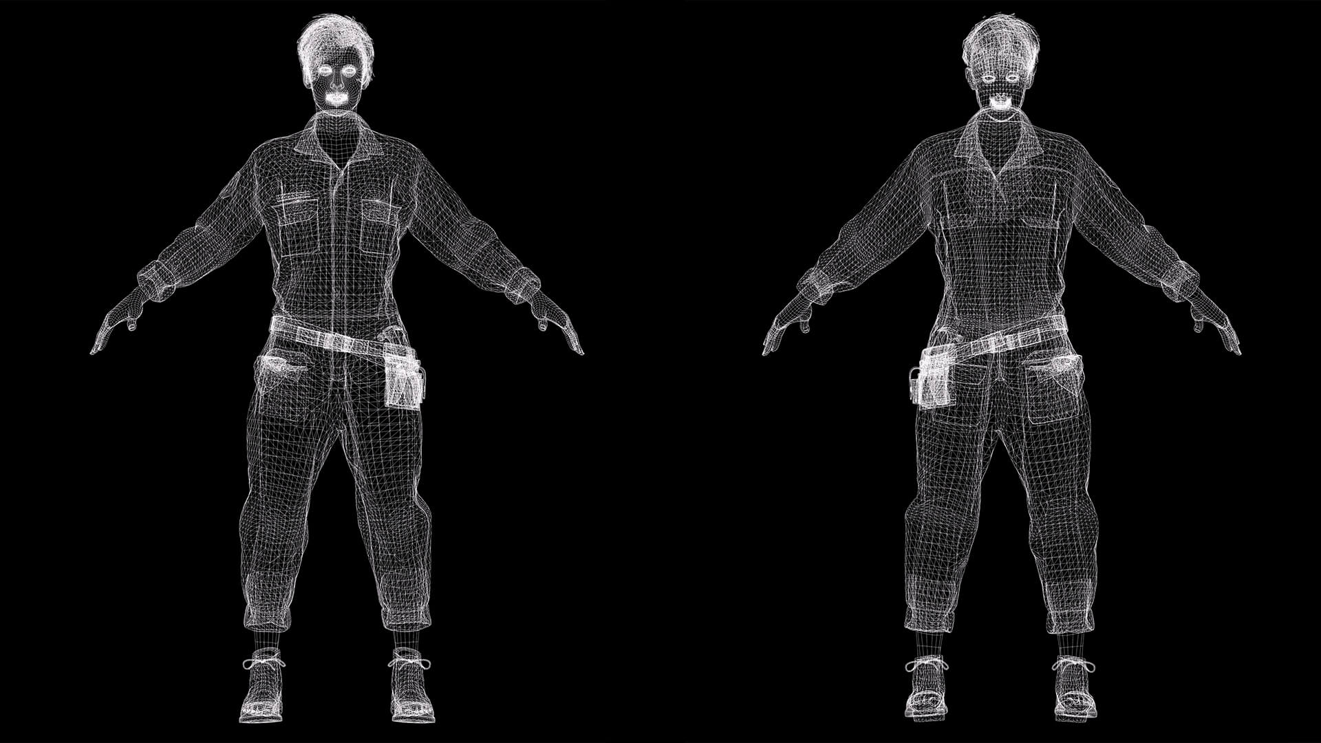 Tactical Worker 3D Character PBR Textured Ready by khaloui
