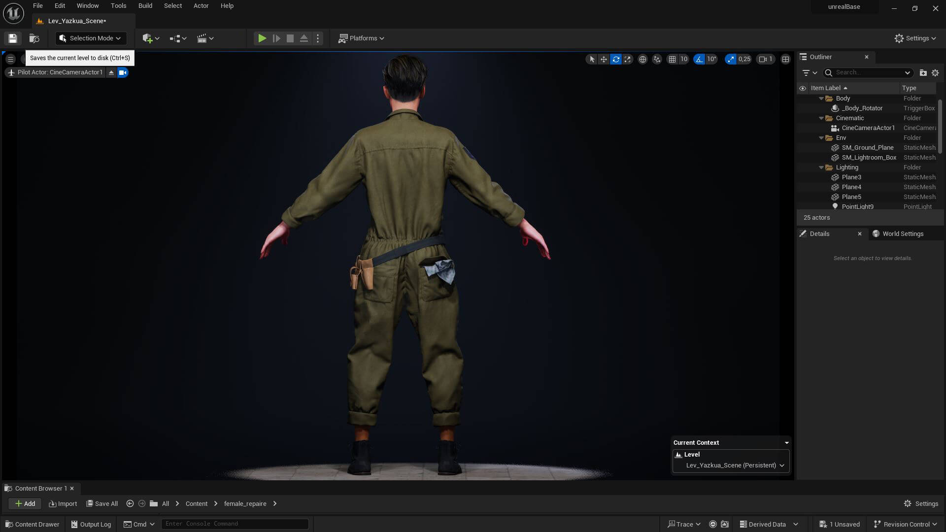 Tactical Worker 3D Character PBR Textured Ready by khaloui