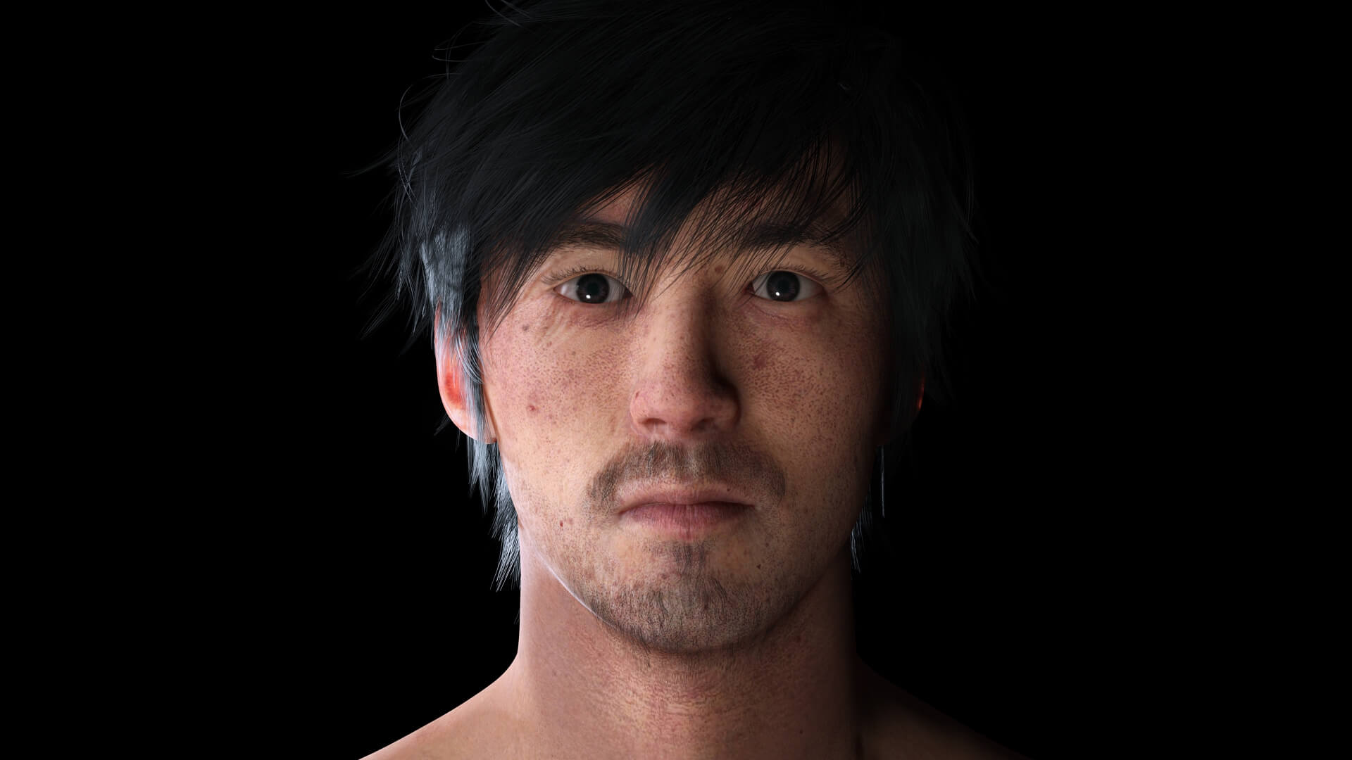 Takeshi Realistic Base Mesh Male Character Model by khaloui