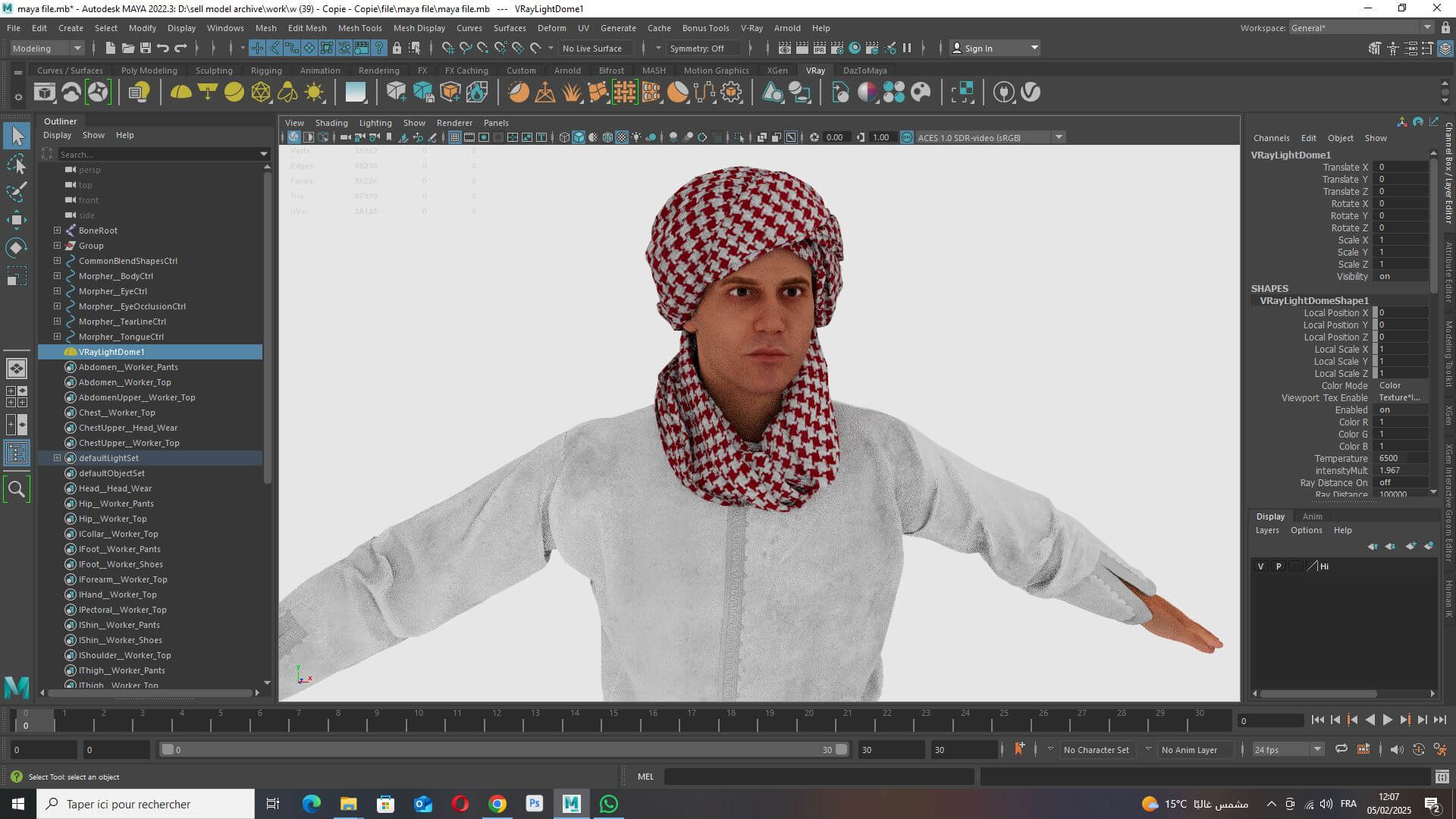 Traditional Middle Eastern Attire High-Quality 3D Model by khaloui