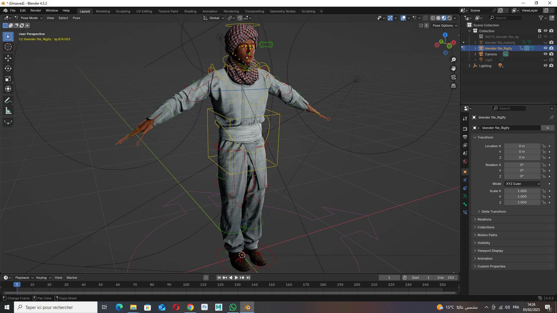 Traditional Middle Eastern Attire High-Quality 3D Model by khaloui