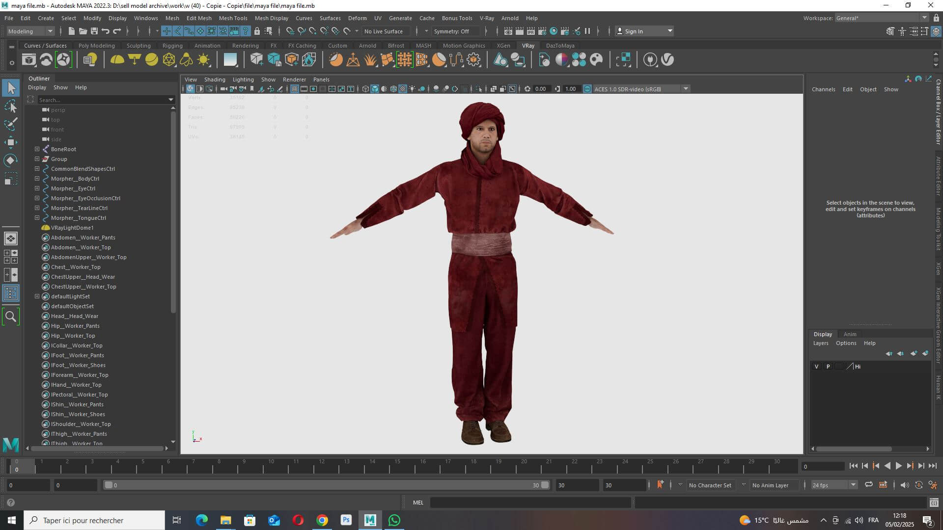 Traditional Moroccan Robe Turban High-Quality 3D Model by khaloui