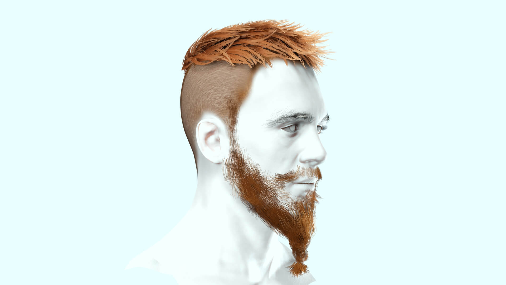 Viking Hair Style - Braided Beard 3D Model by khaloui