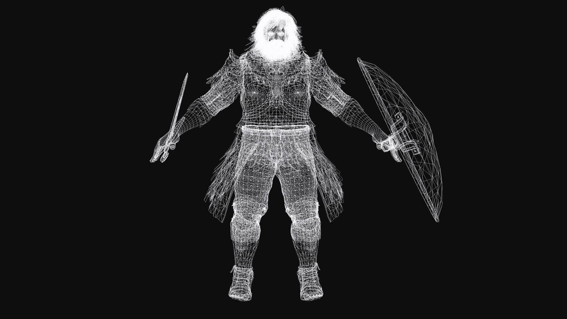 Viking Ready With Facial Rig - 3D Model by khaloui