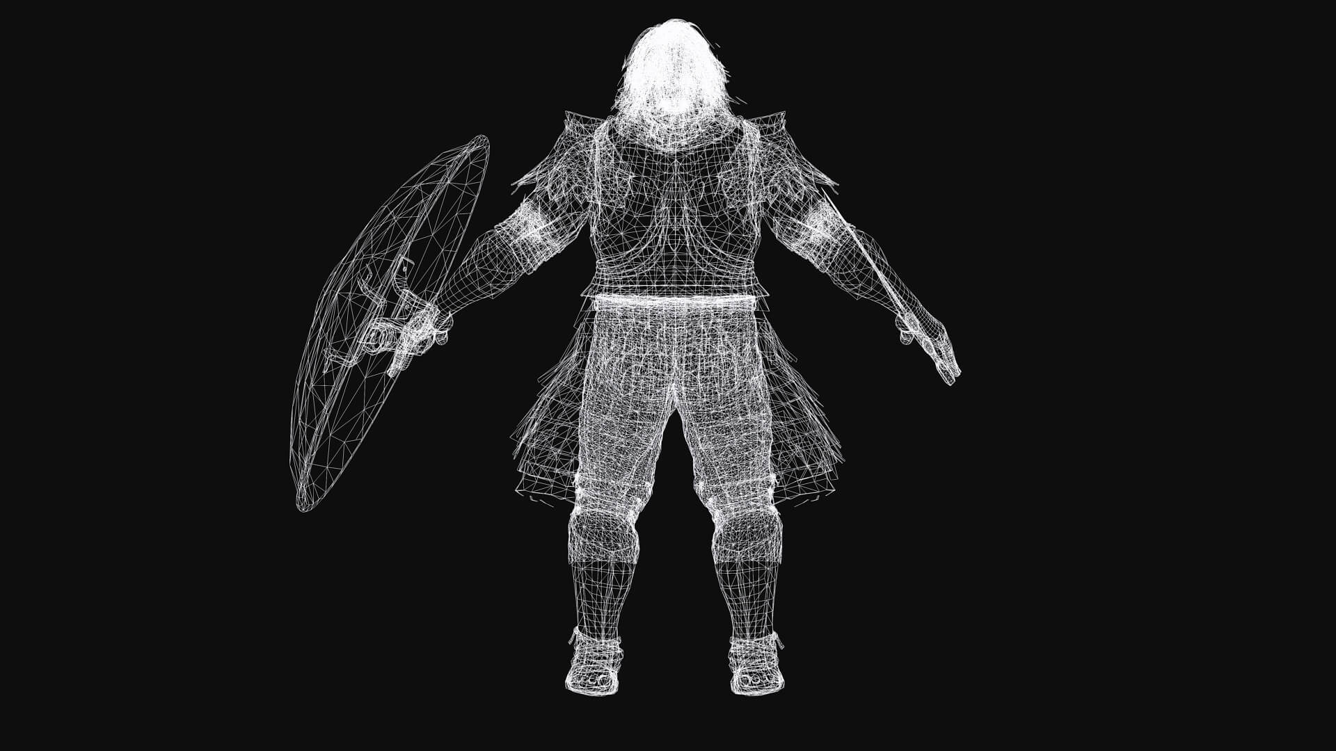 Viking Ready With Facial Rig - 3D Model by khaloui