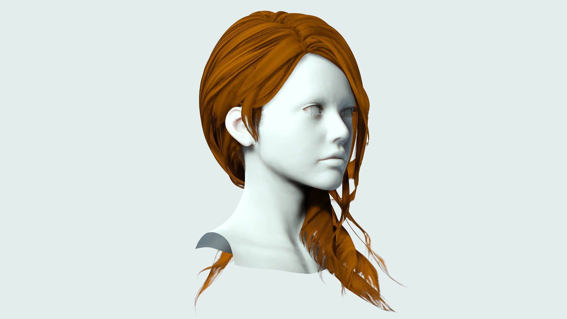 Wavy Over Shoulder Side Hair - 3D Model by khaloui
