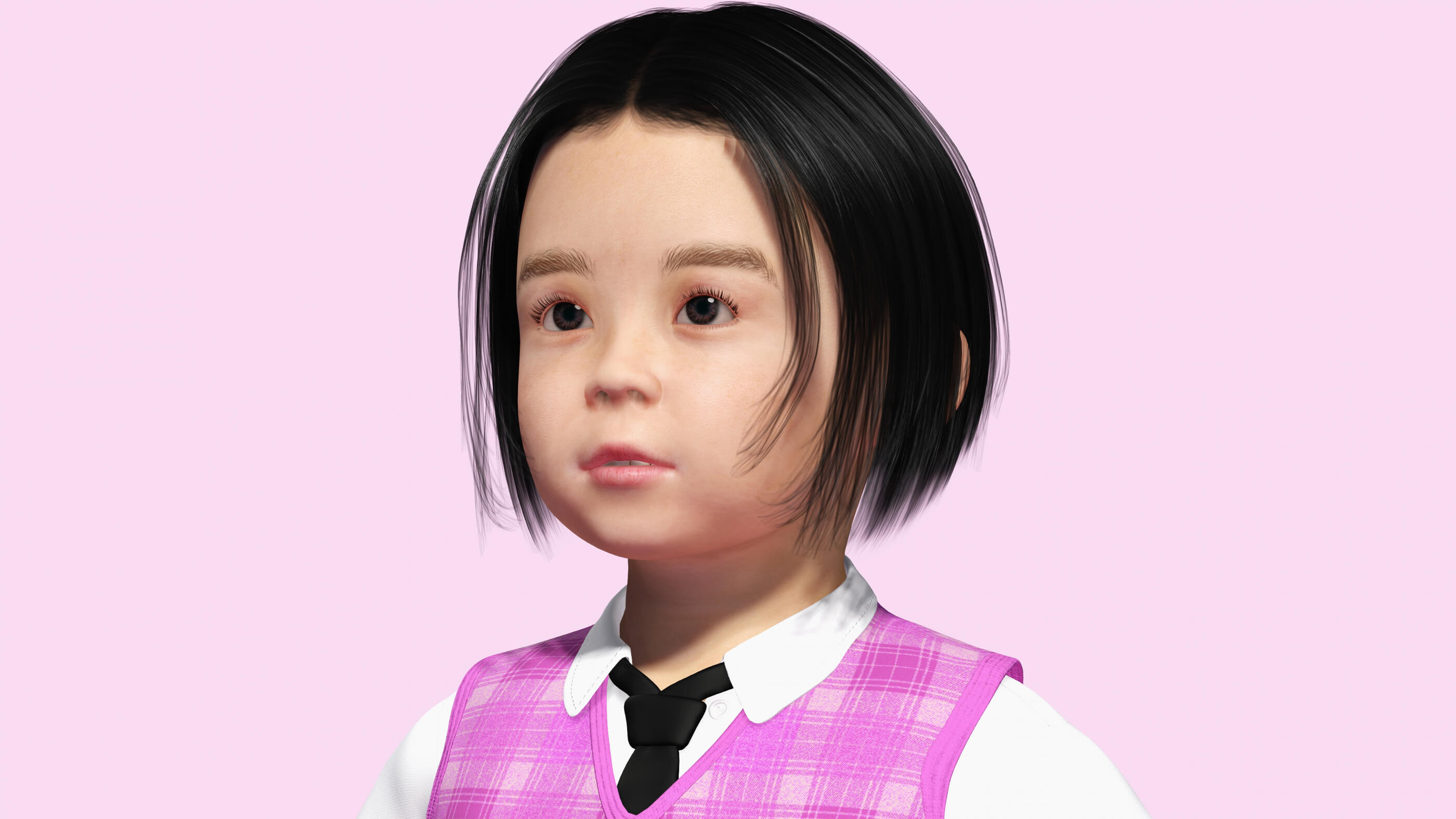 Yuna - Korean Girl 3D Model by khaloui