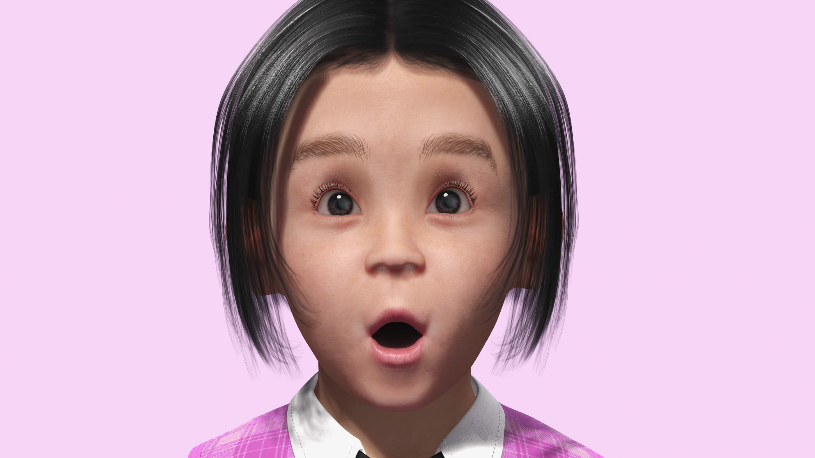 Yuna - Korean Girl 3D Model by khaloui