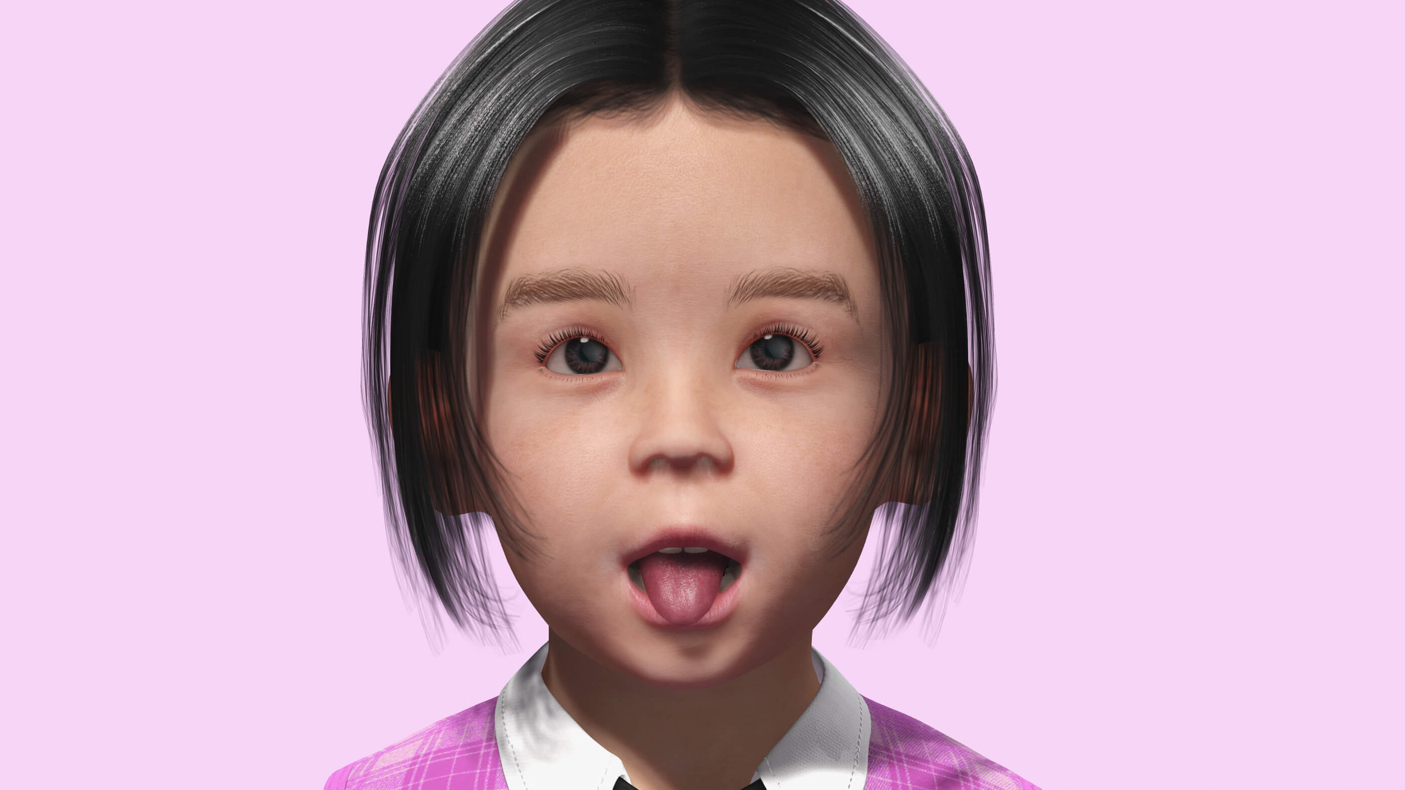 Yuna - Korean Girl 3D Model by khaloui