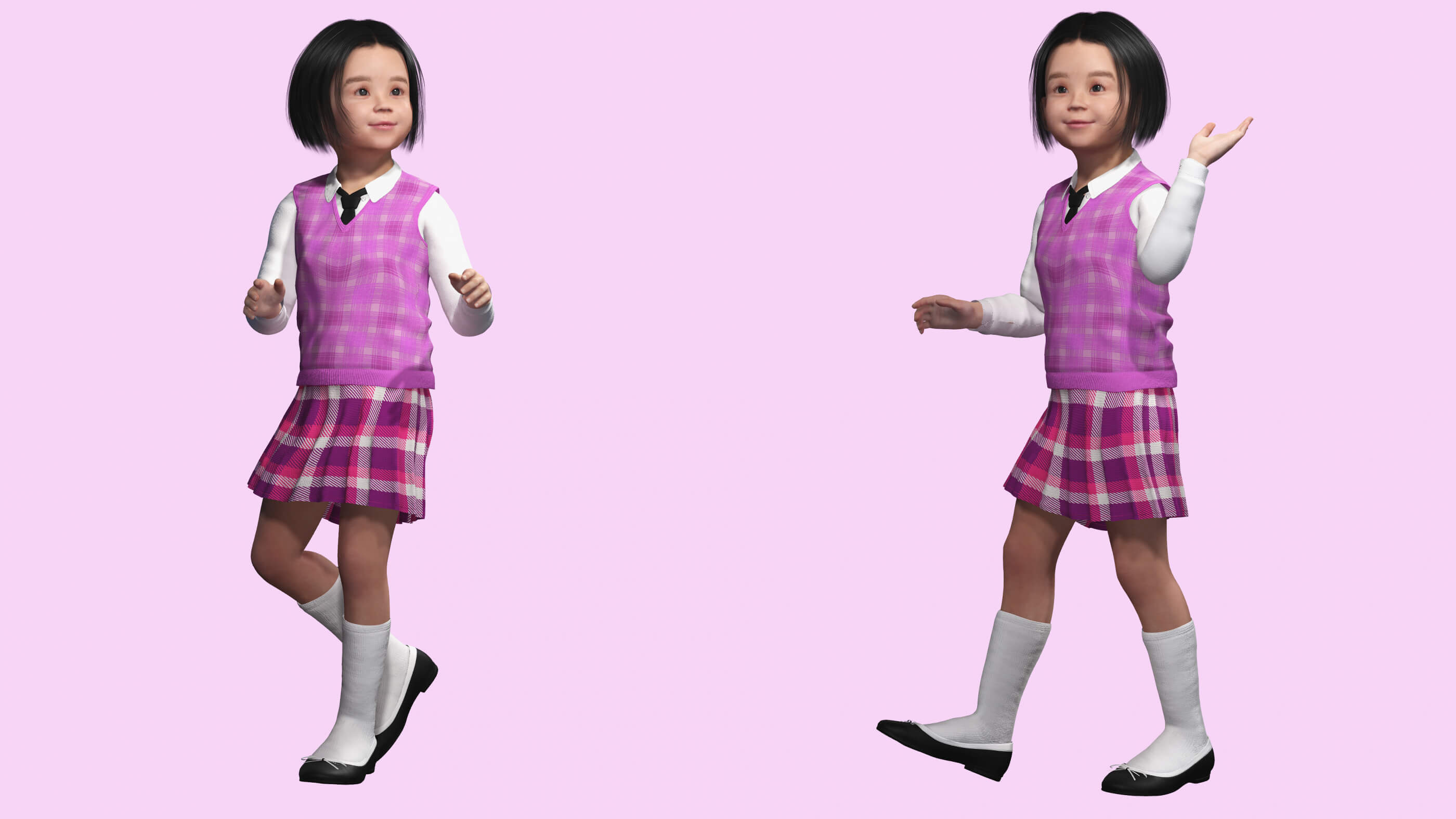 Yuna - Korean Girl 3D Model by khaloui