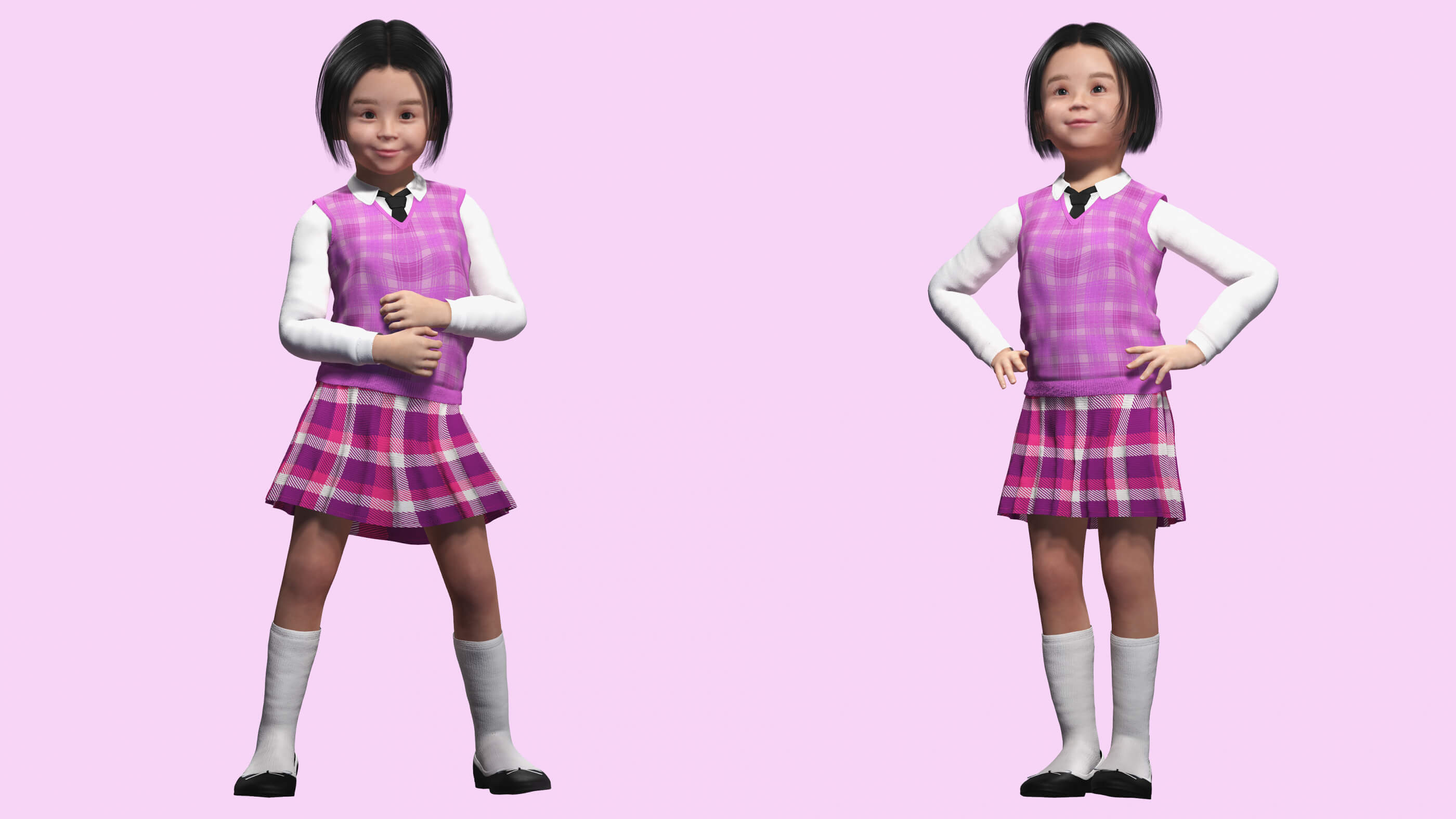 Yuna - Korean Girl 3D Model by khaloui