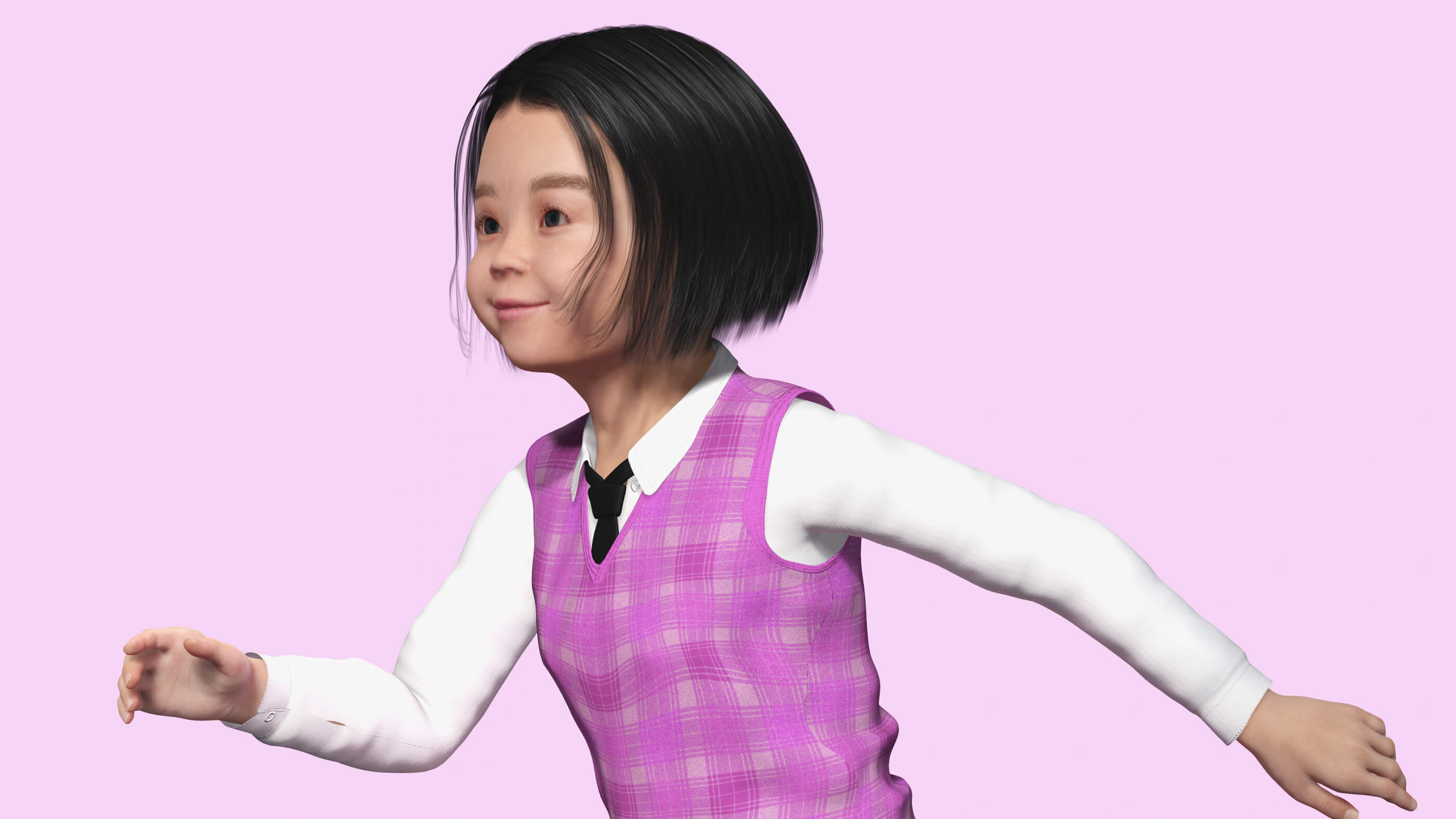 Yuna - Korean Girl 3D Model by khaloui