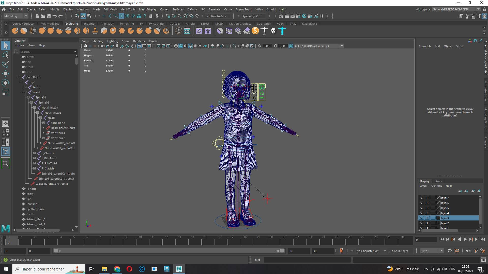 Yuna - Korean Girl 3D Model by khaloui