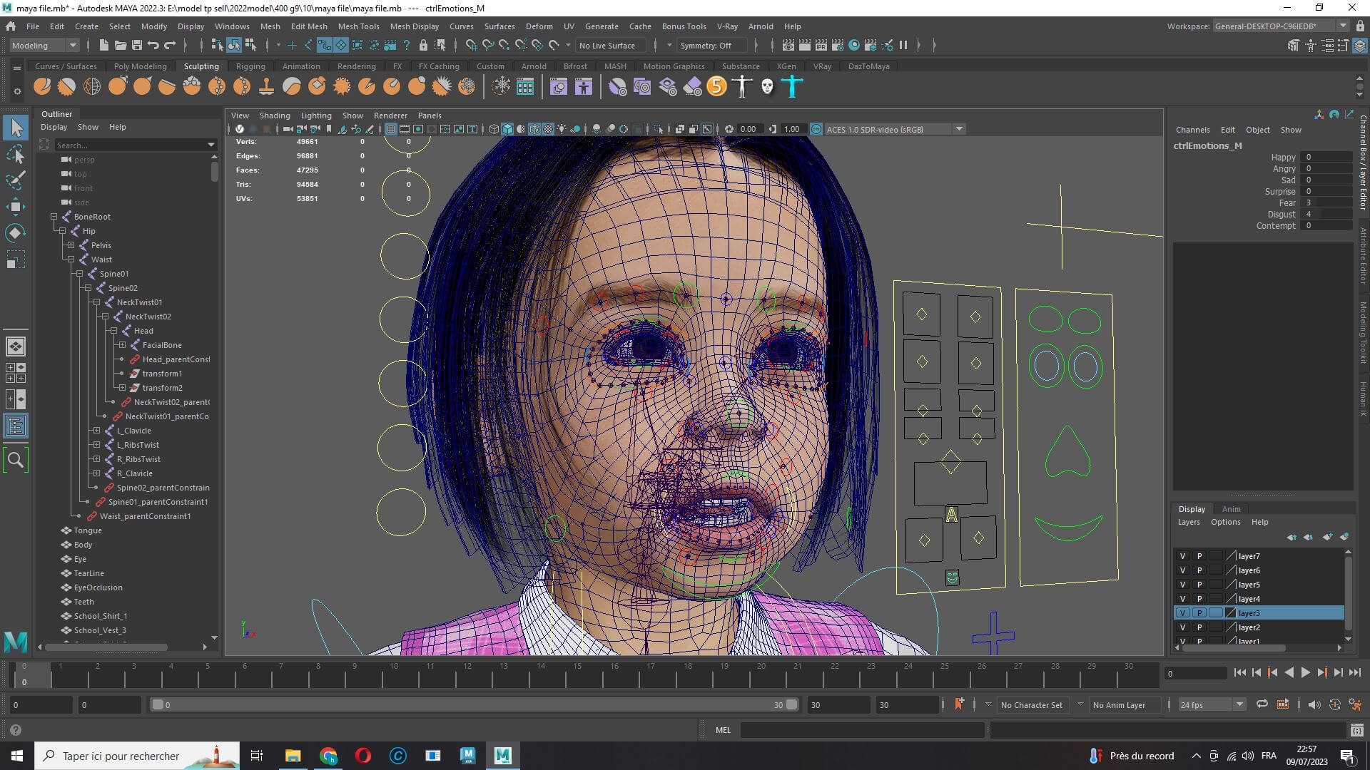 Yuna - Korean Girl 3D Model by khaloui