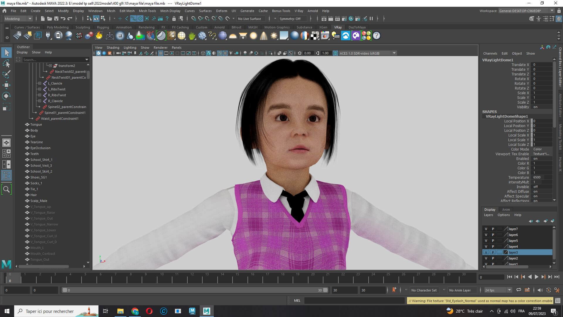Yuna - Korean Girl 3D Model by khaloui