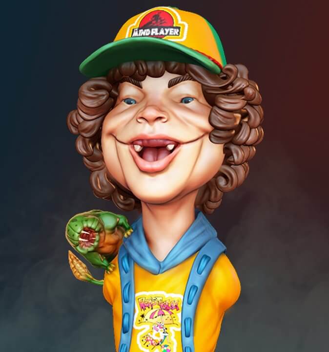 Dustin With His Pet - Bust Stranger Things 3D Print Model by Khatri3d