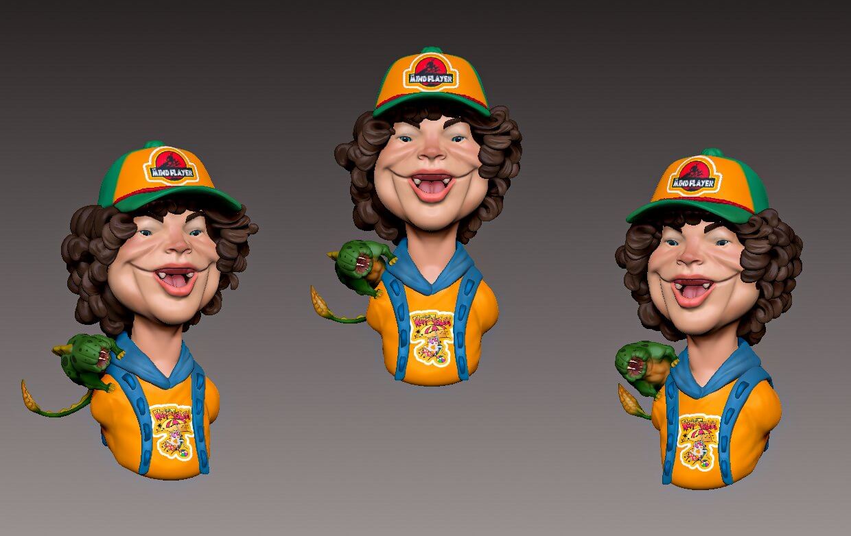 Dustin With His Pet - Bust Stranger Things 3D Print Model by Khatri3d