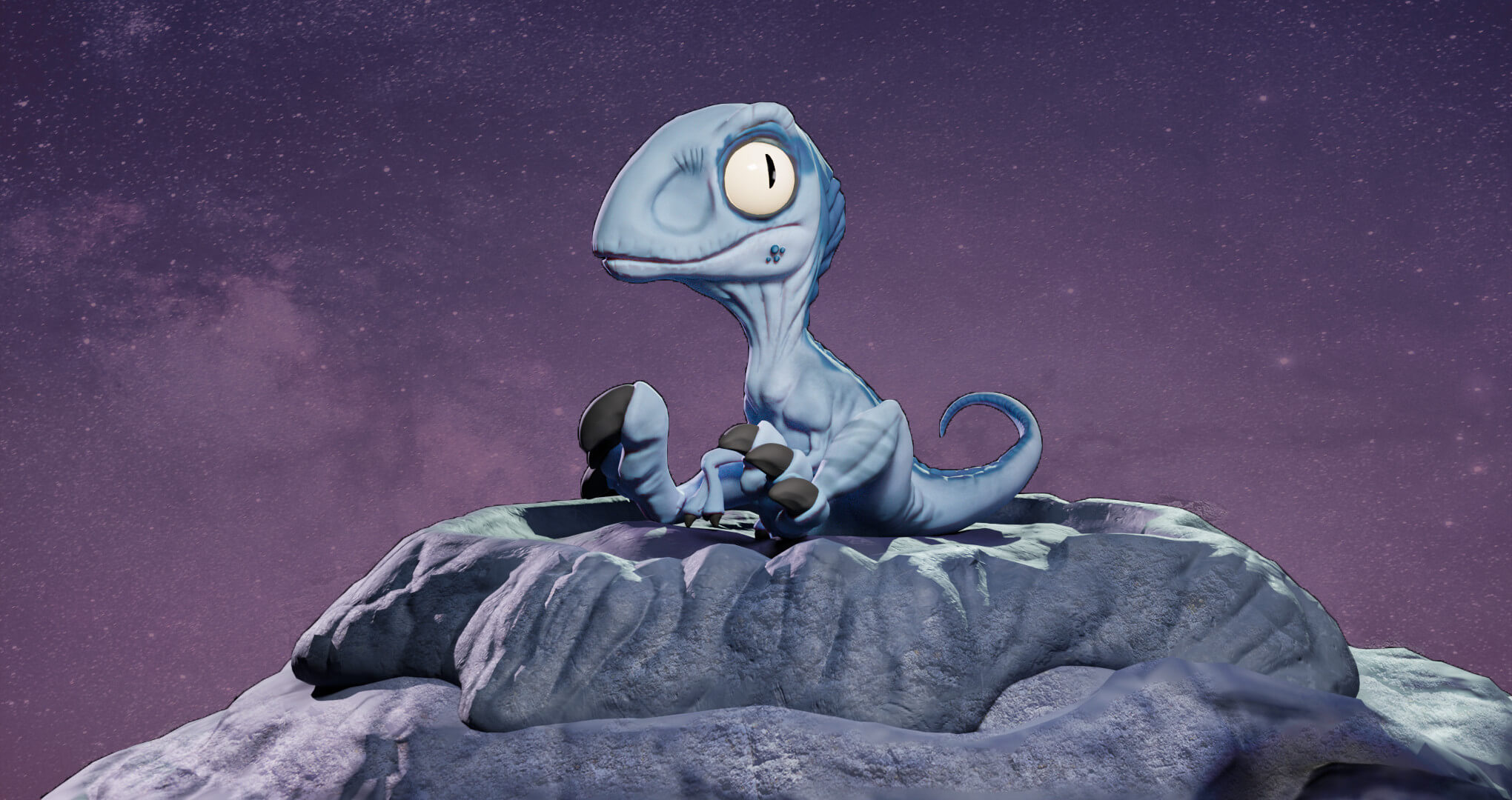 Baby Blue - Stylized DInosaur Baby (Jurassic World Fanart) 3D Render