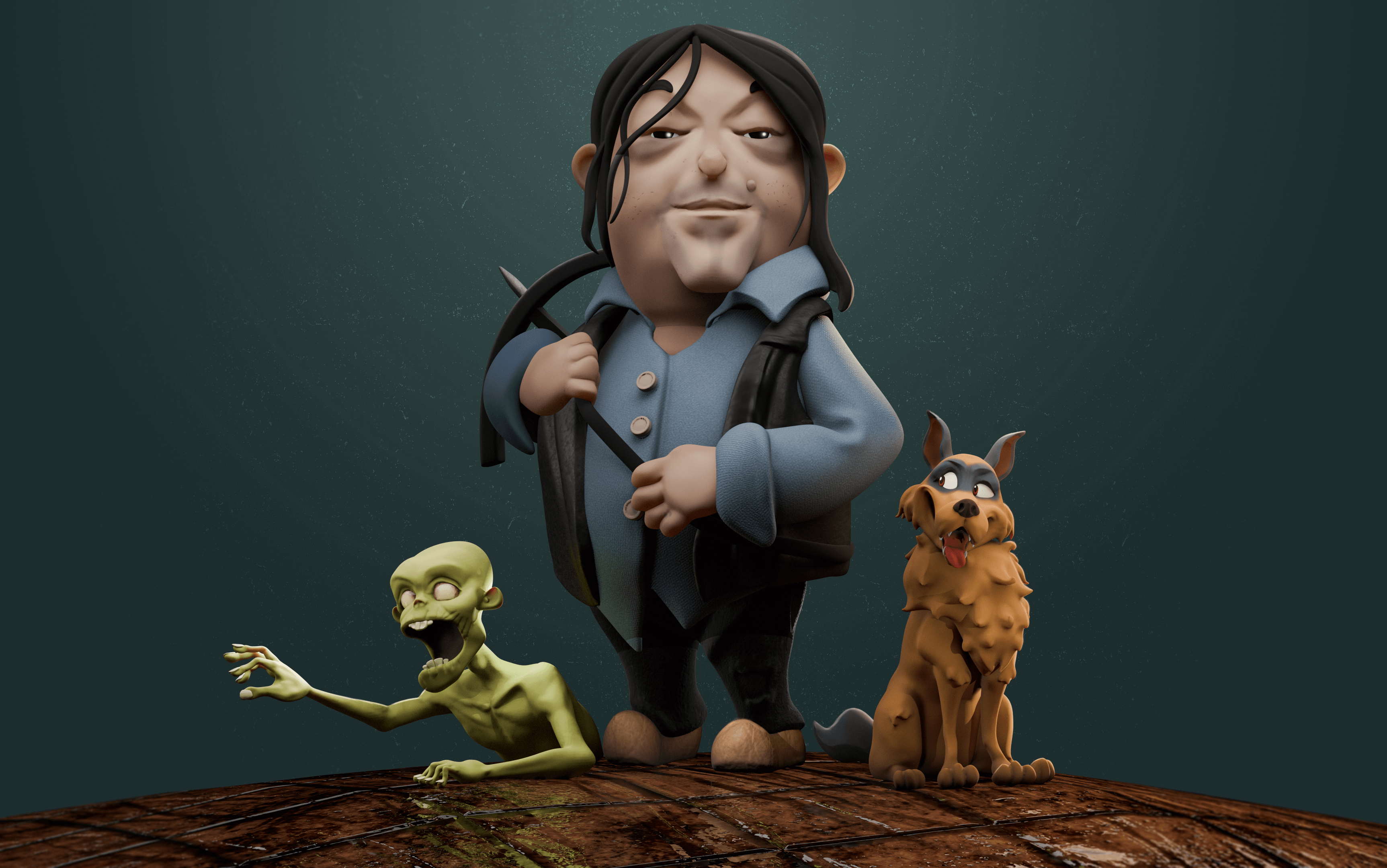 Daryl Dixon - The Walking Dead 3D Render, Digital Art by Khatri3d