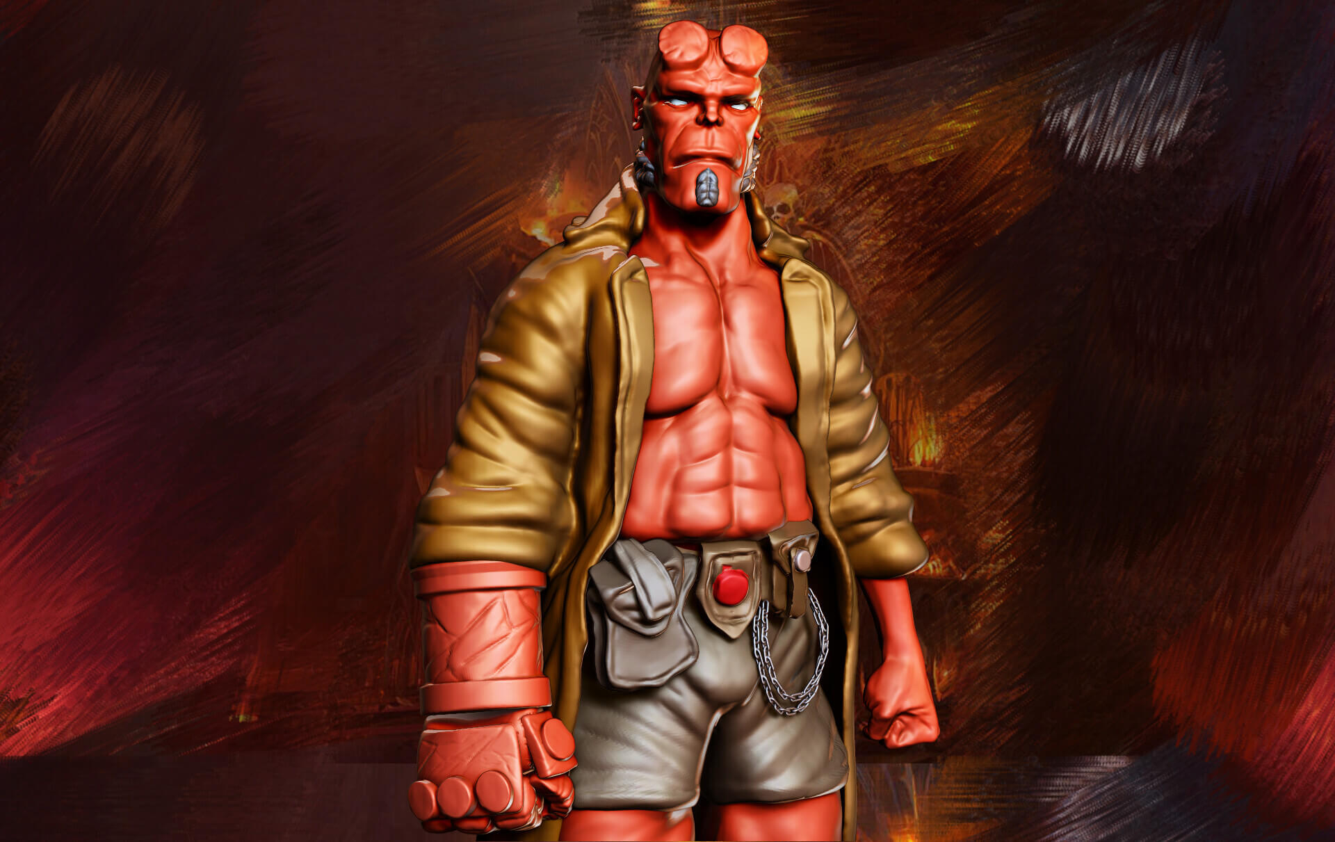 Hellboy (MiniatureToysCollectibles) 3D Render by Khatri3d