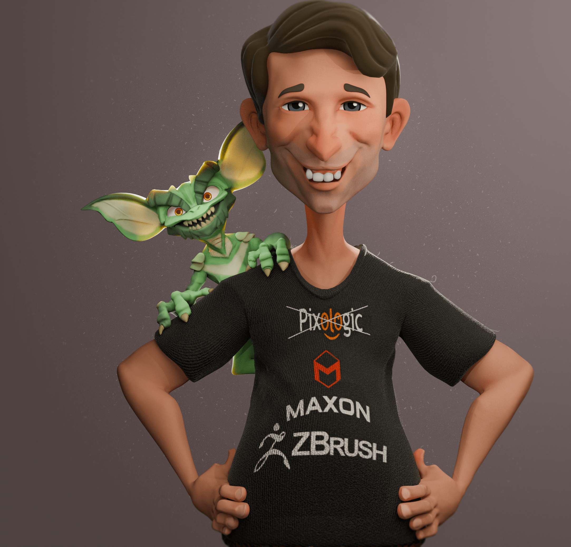 Paul Gaboury Stylied Portrait 3D Render, Digital Art by Khatri3d