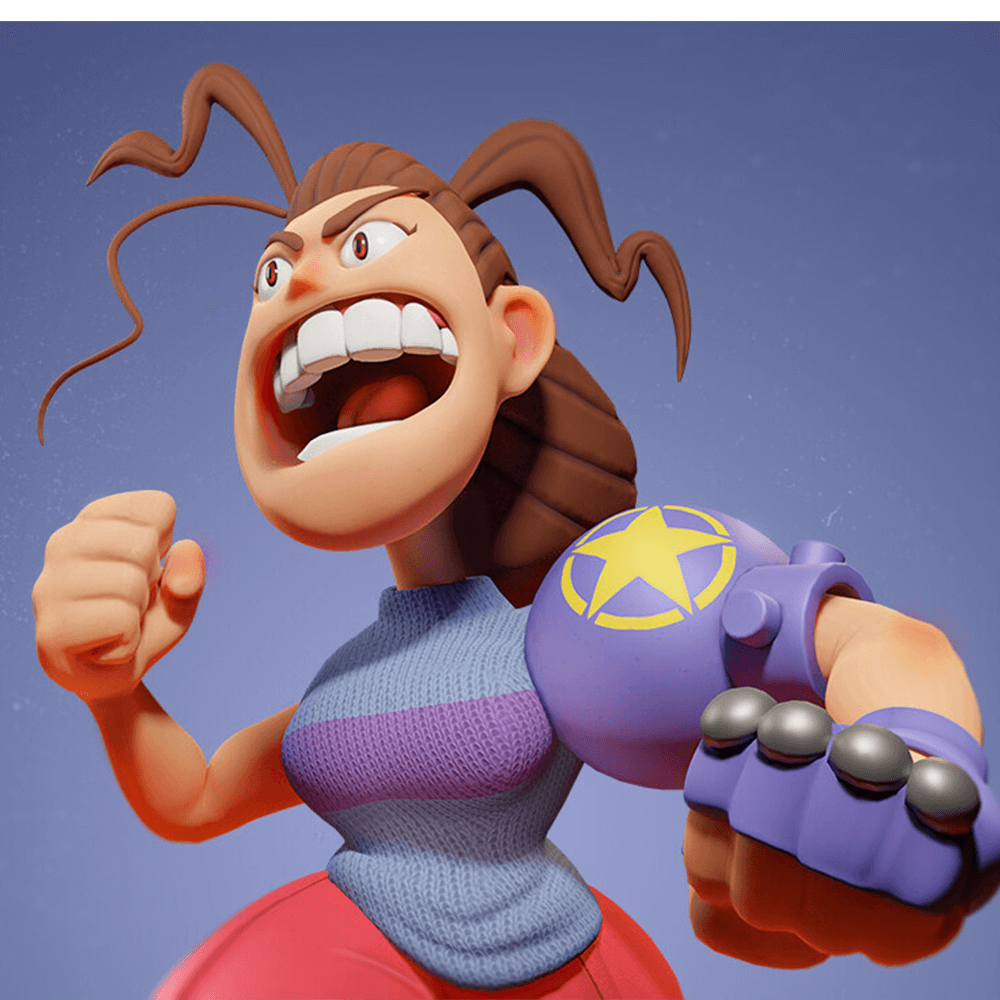 Stylized Angry Girl 3D Render, Digital Art by Khatri3d