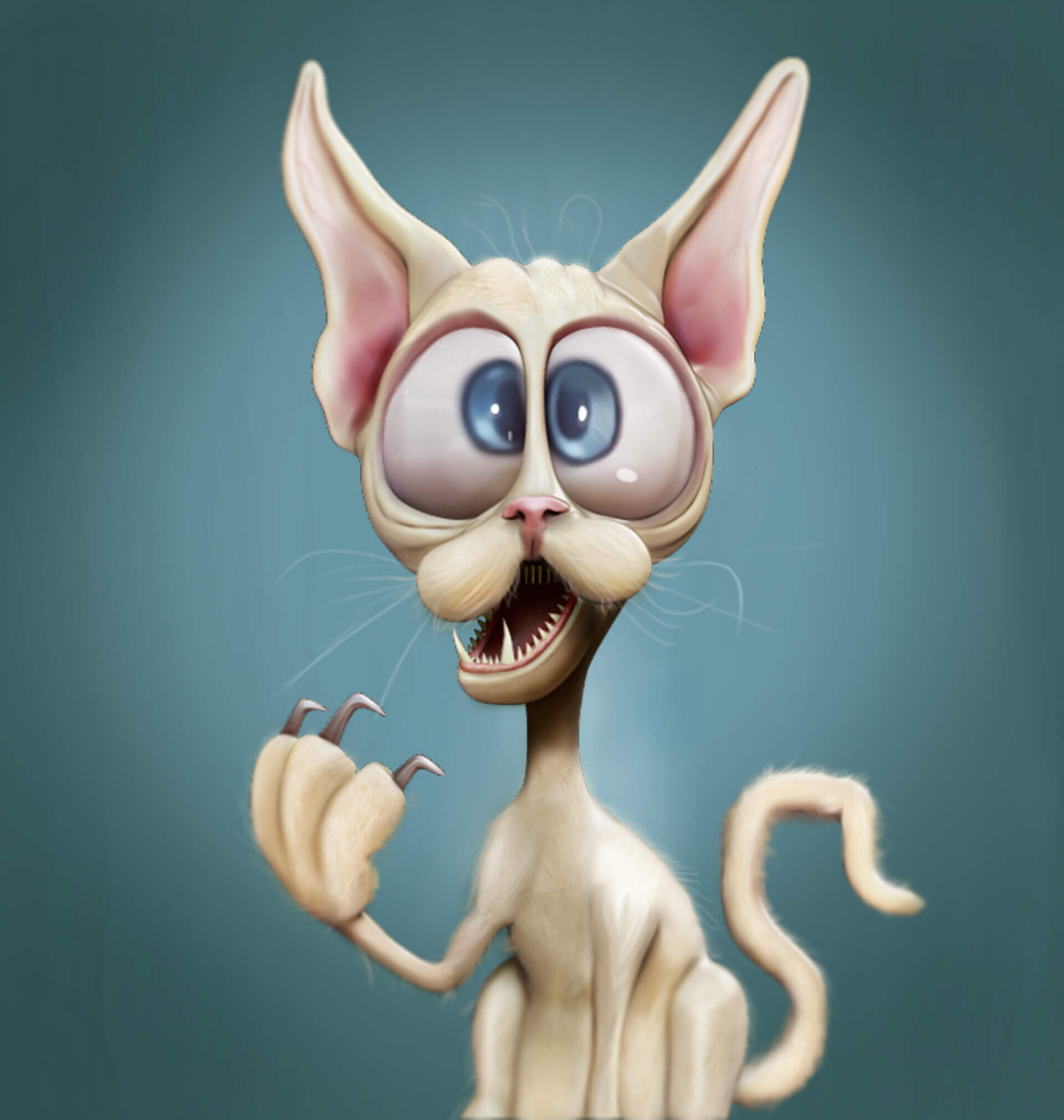 Stylized Cat 3D Render, Digital Art by Khatri3d