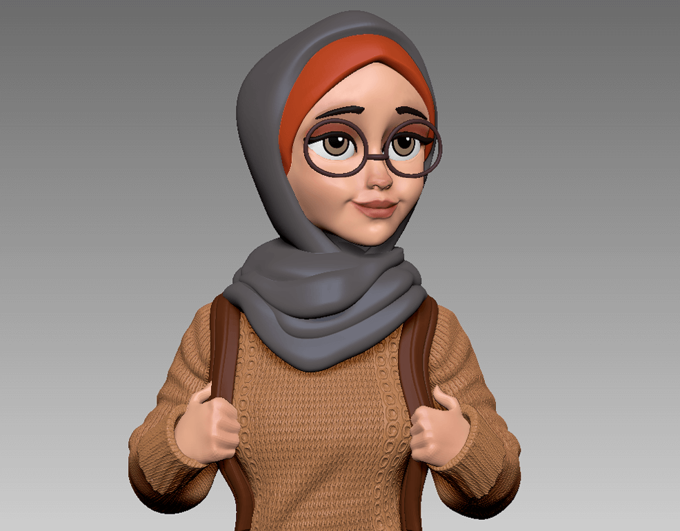 Stylized Female Character (Quick Sculpt Practice) 3D Render
