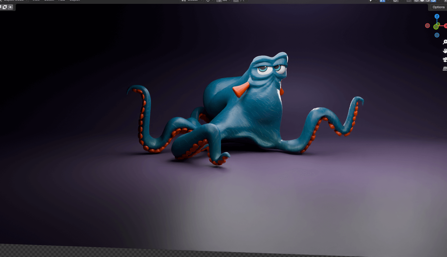 Stylized Octopus 3D Render, Digital Art by Khatri3d