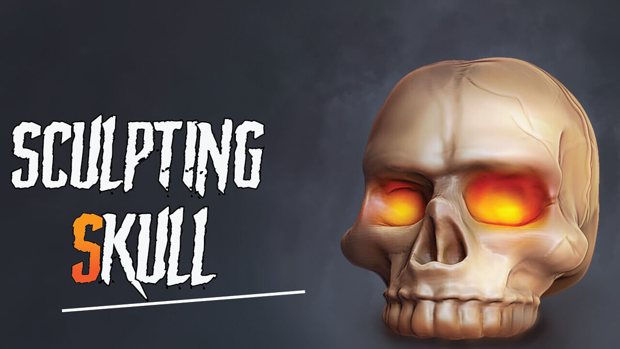 Stylized Skull 3D Render, Digital Art by Khatri3d