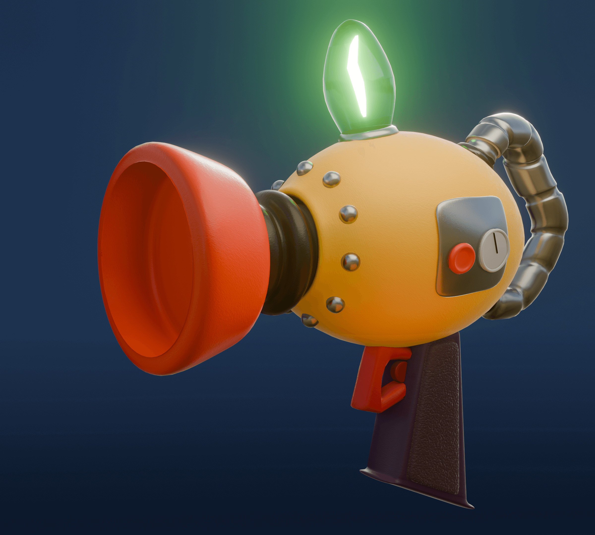 Stylized Space Gun 3D Render, Digital Art by Khatri3d