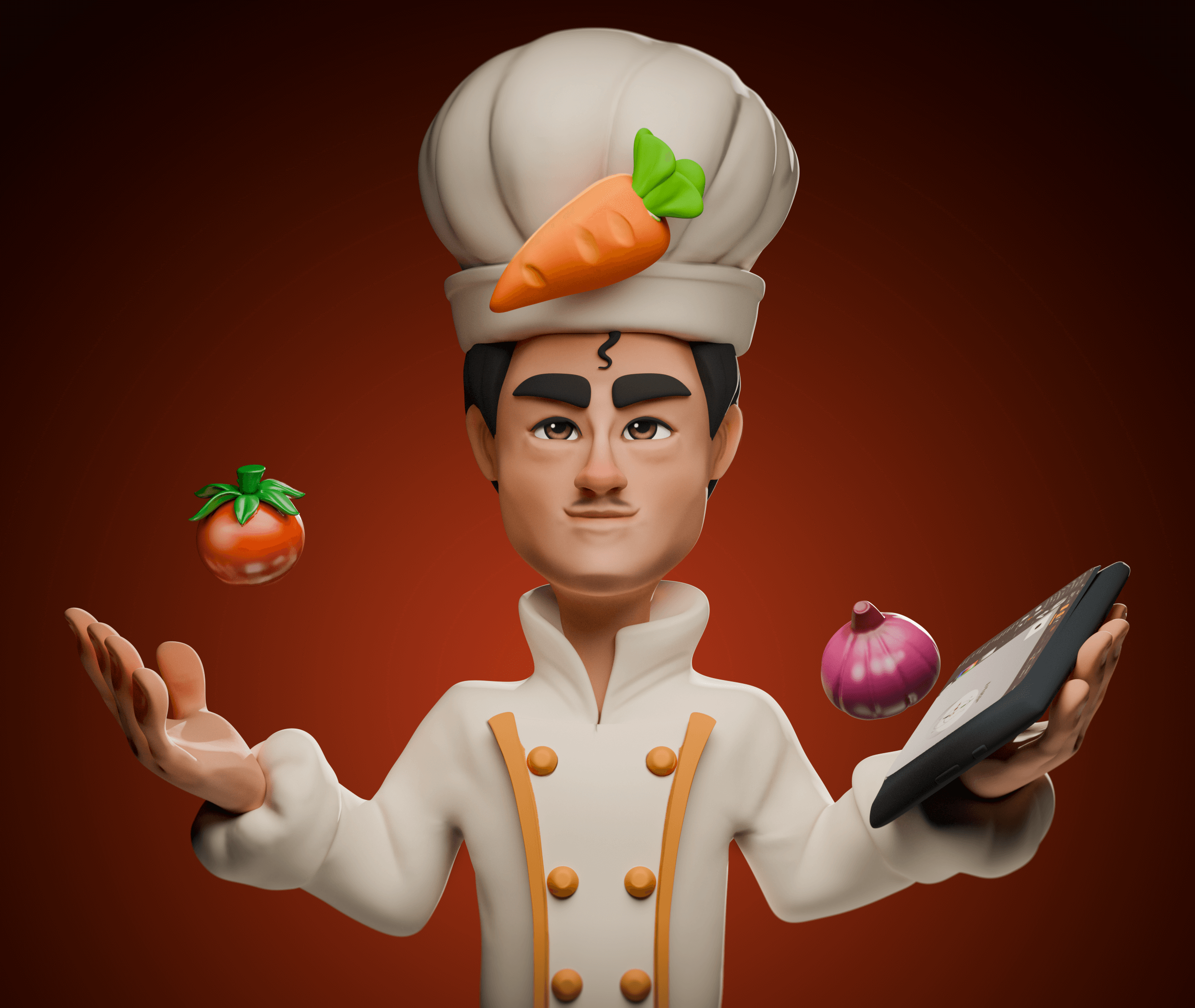 The Digital Chef 3D Render, Digital Art by Khatri3d