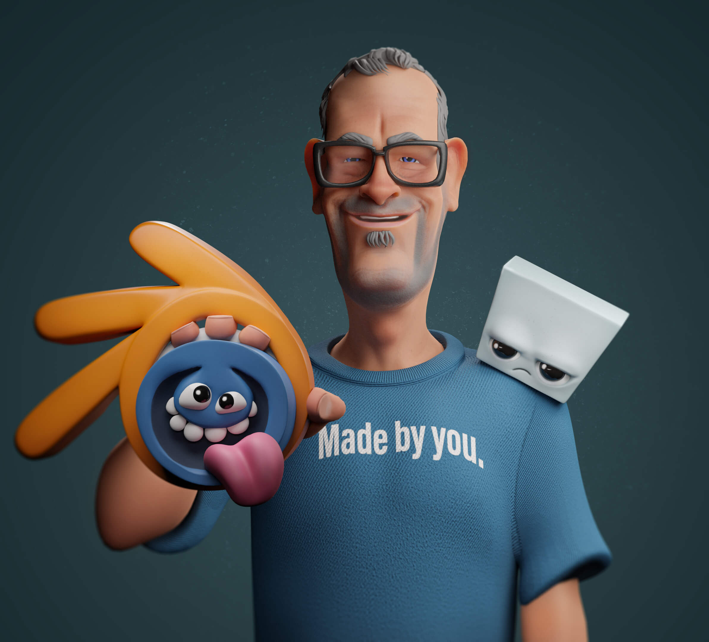 Tribute to Ton Roosendaal (Founder of Blender) 3D Render
