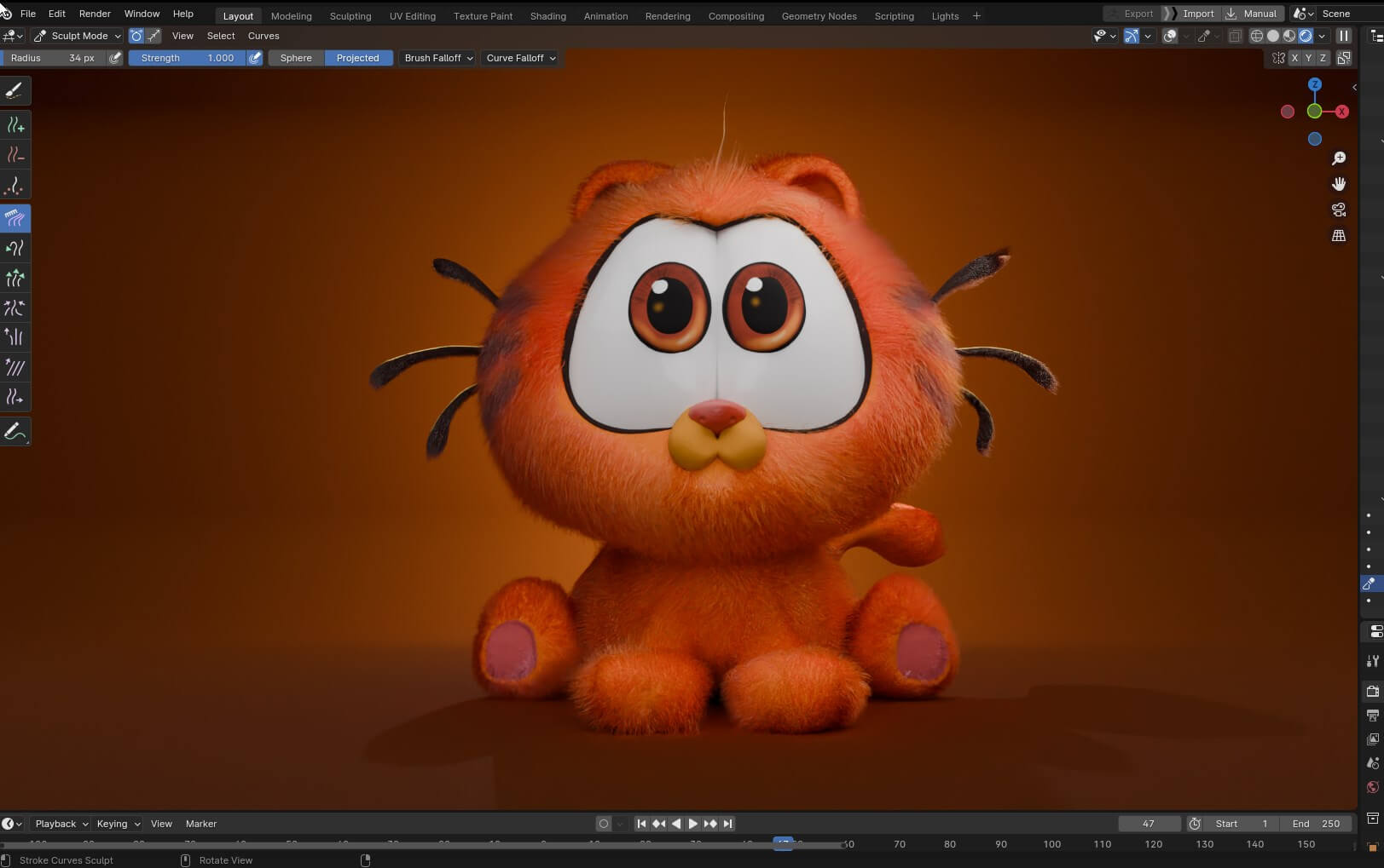 Garfield (Stylized Cat) - 3D Model by Khatri3d