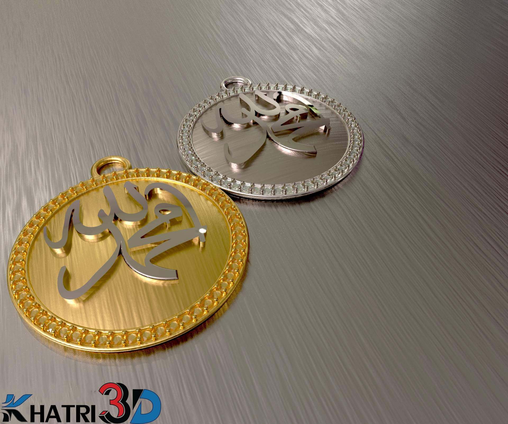 Islamic Jewelry Pendant - 3D Print Model by Khatri3d