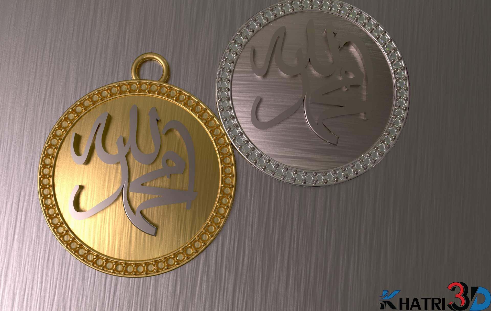 Islamic Jewelry Pendant - 3D Print Model by Khatri3d
