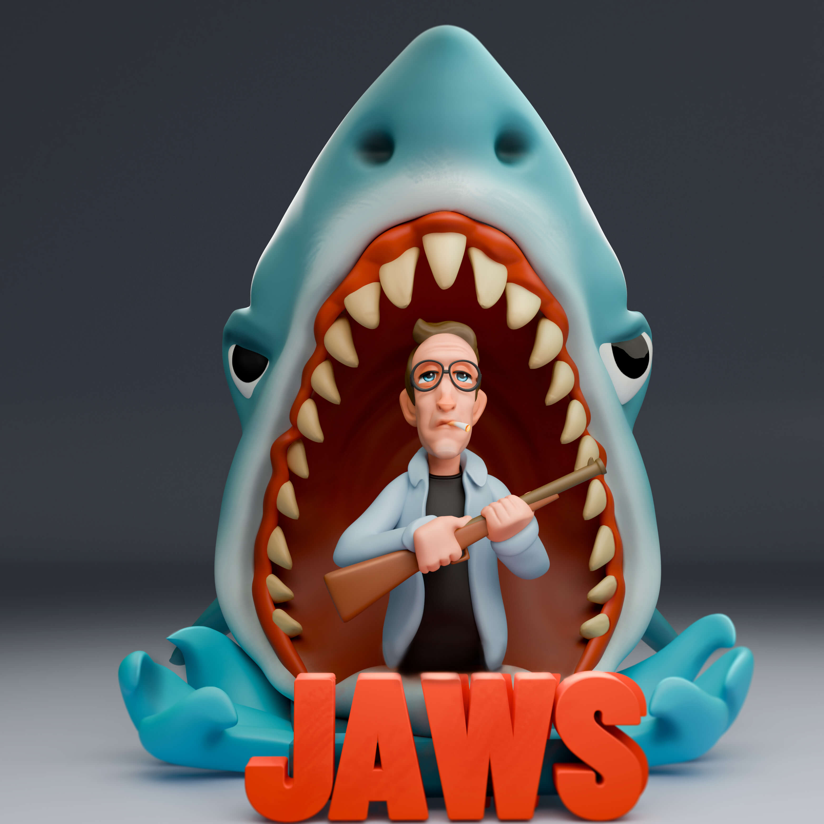 Jaws Fan Art - 3D Model by Khatri3d