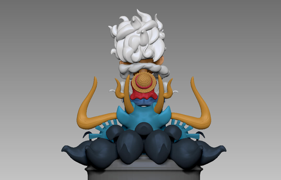 Luffy Gear 5 X Kaido One Piece Chibi 3D Print Model by Khatri3d